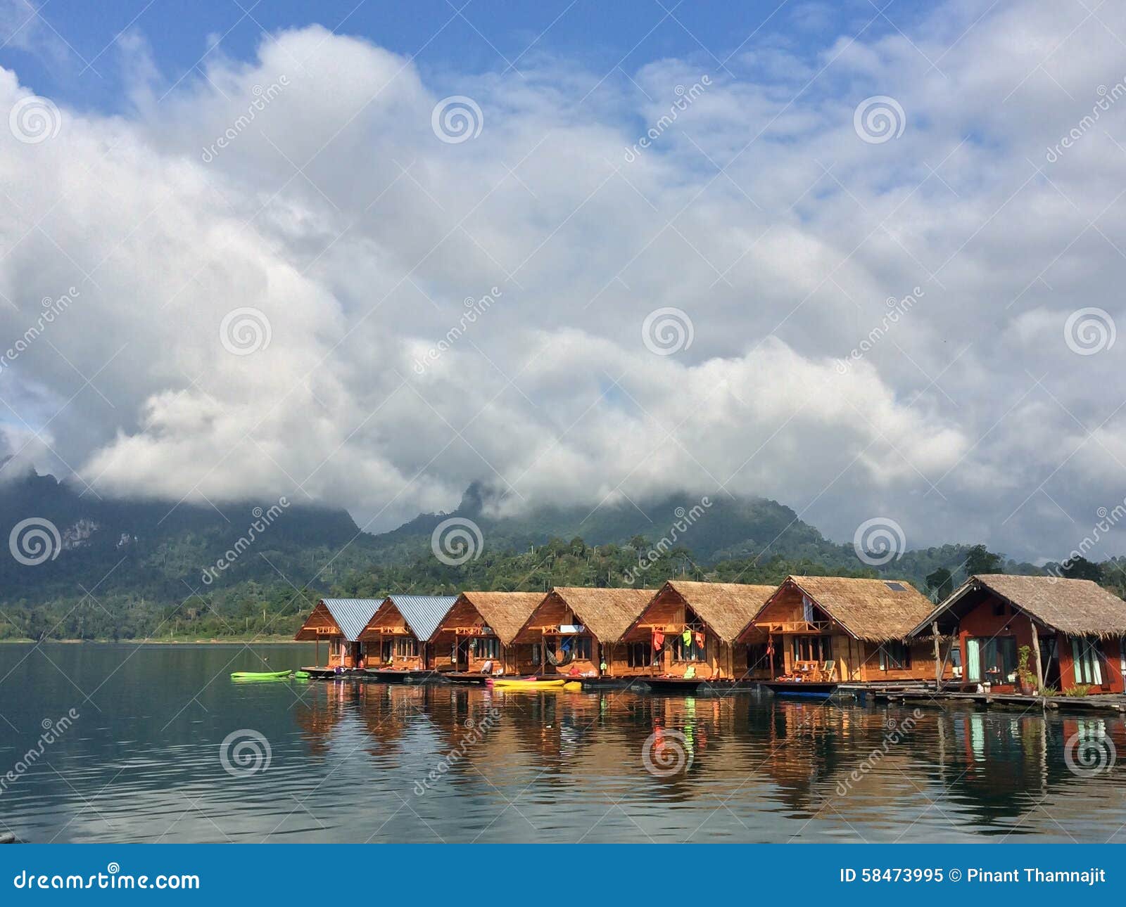 Resort in the dam. stock image. Image of reflection, travel - 58473995