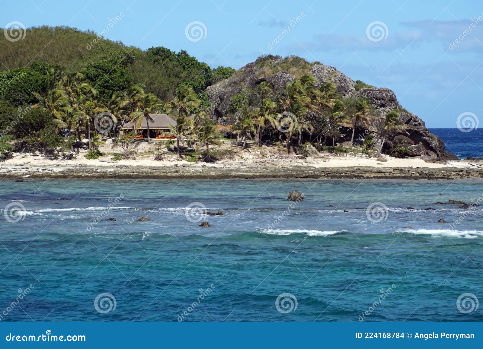 Resort de la isla en fiji foto de archivo. Imagen de playa - 224168784