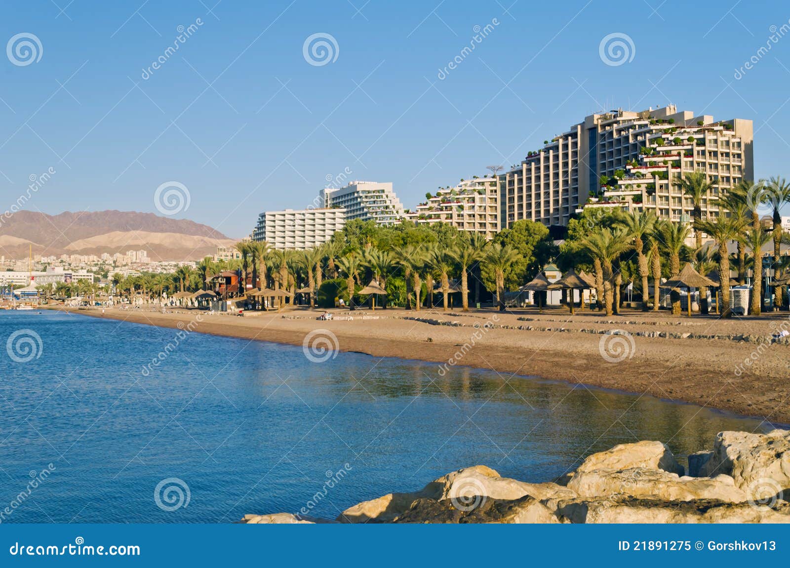 Resort Hotels in Eilat, Israel Stock Image - Image of desert, israel ...