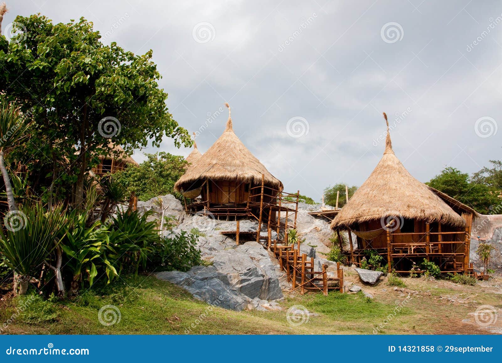 Resort hut in thailand. stock photo. Image of tranquil - 14321858