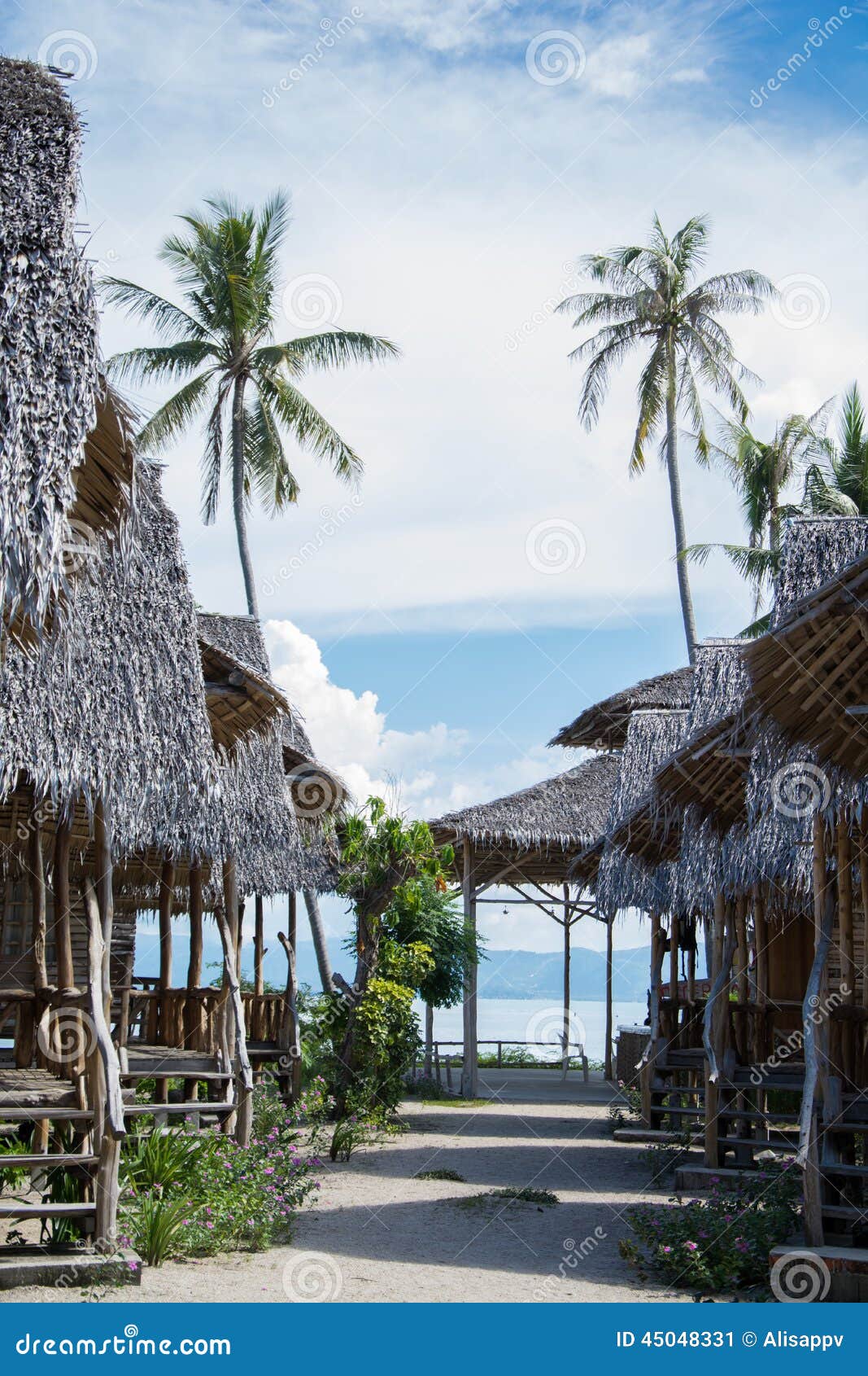 Resort with huts stock image. Image of balcony, heat - 45048331