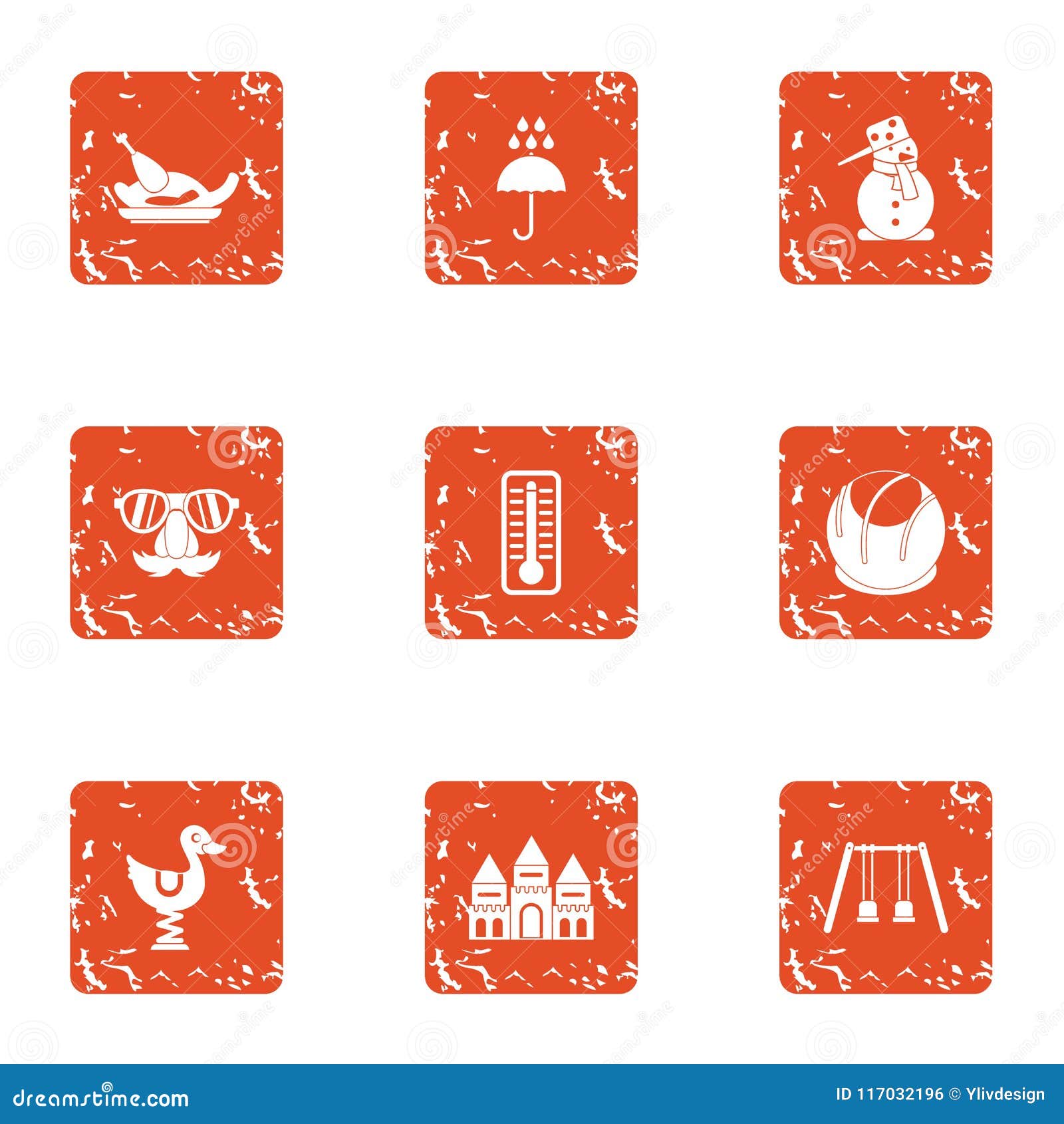 Resort Icons Set, Grunge Style Stock Vector - Illustration of outdoor ...