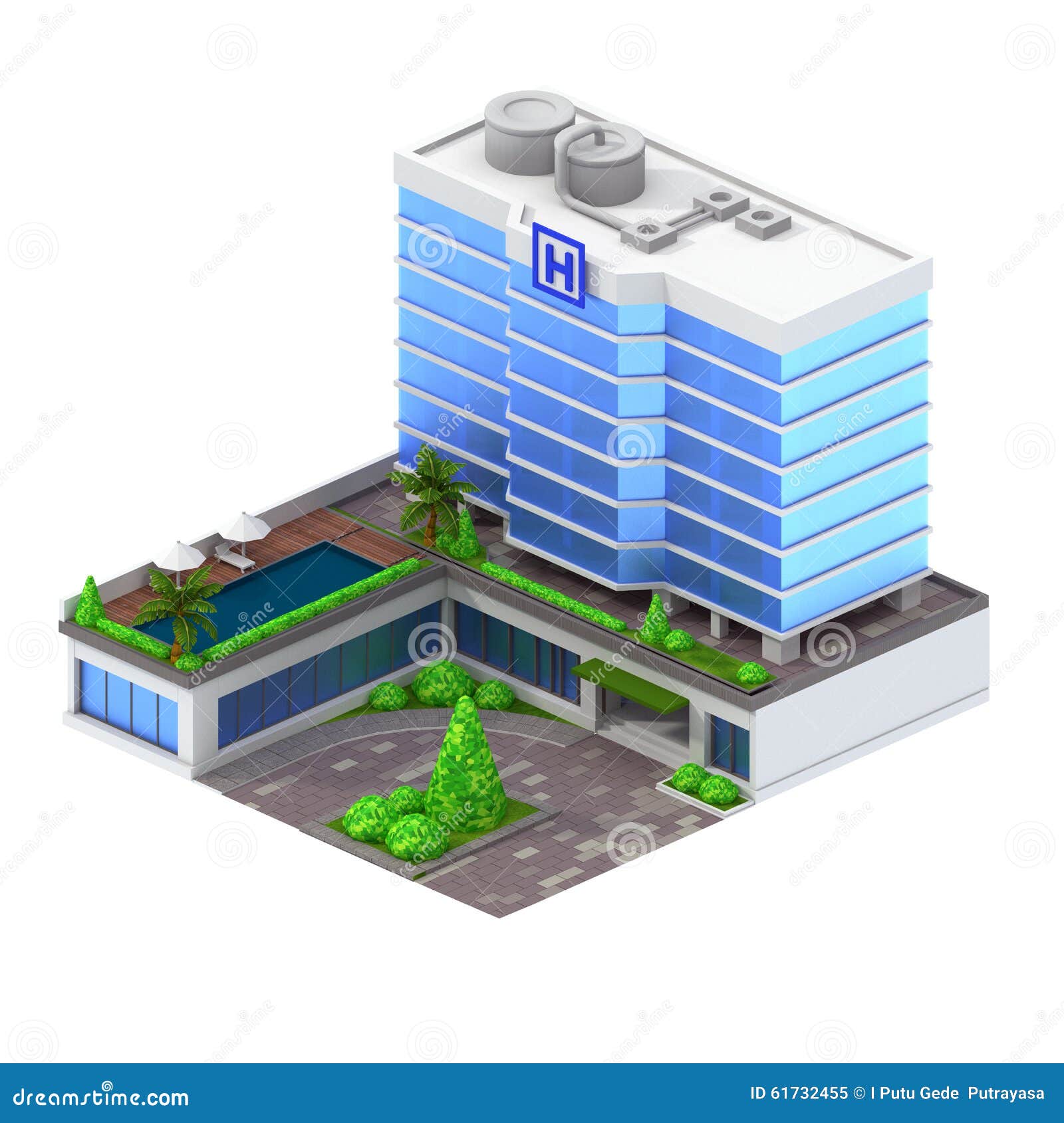 Resort isometric stock illustration. Illustration of street - 61732455