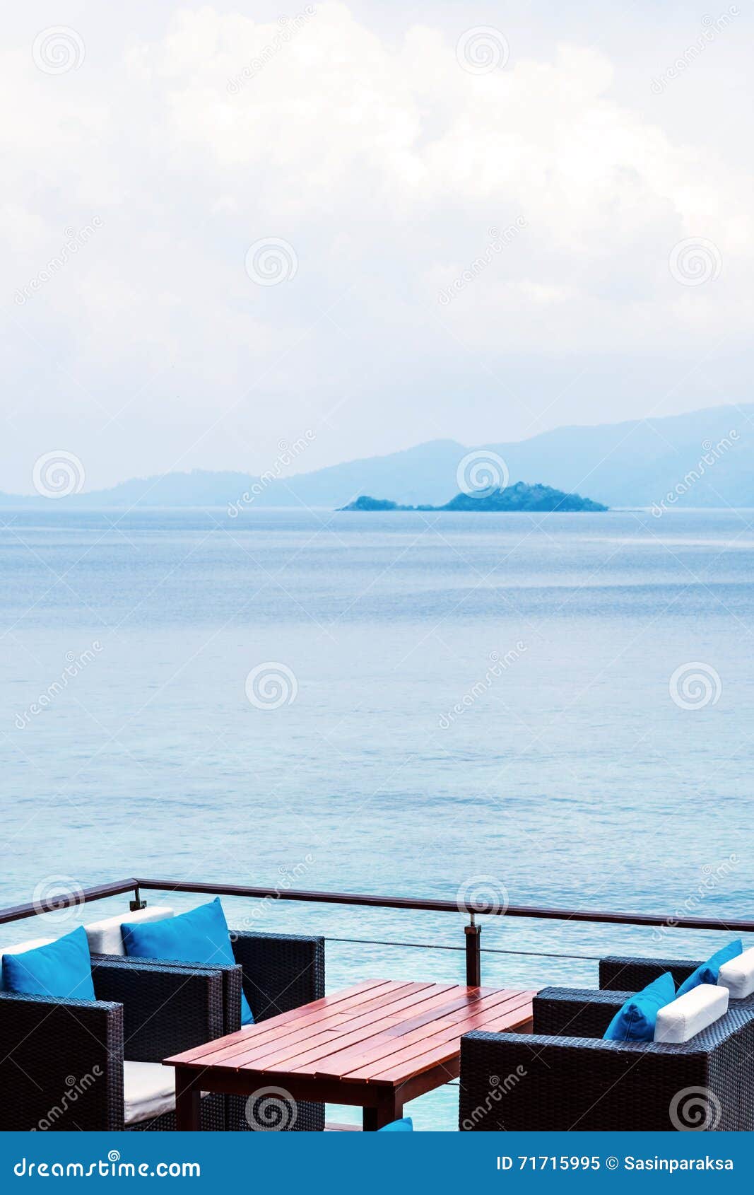 Resort Lounge Seating with Beautiful Ocean View Stock Image - Image of ...