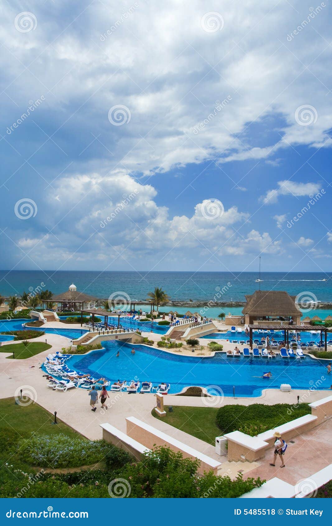 Resort pool area stock photo. Image of ocean, pool, grounds - 5485518