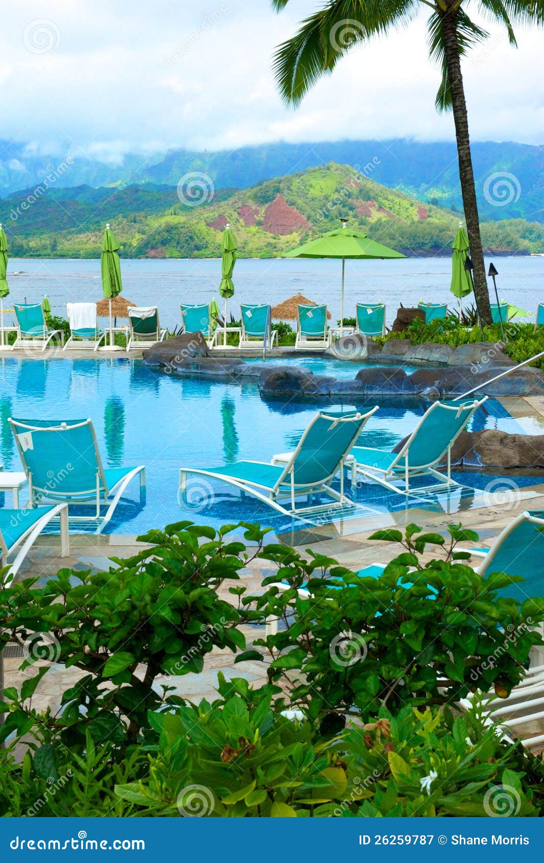 Resort Pool on the Island of Kauai Stock Image - Image of hotel ...