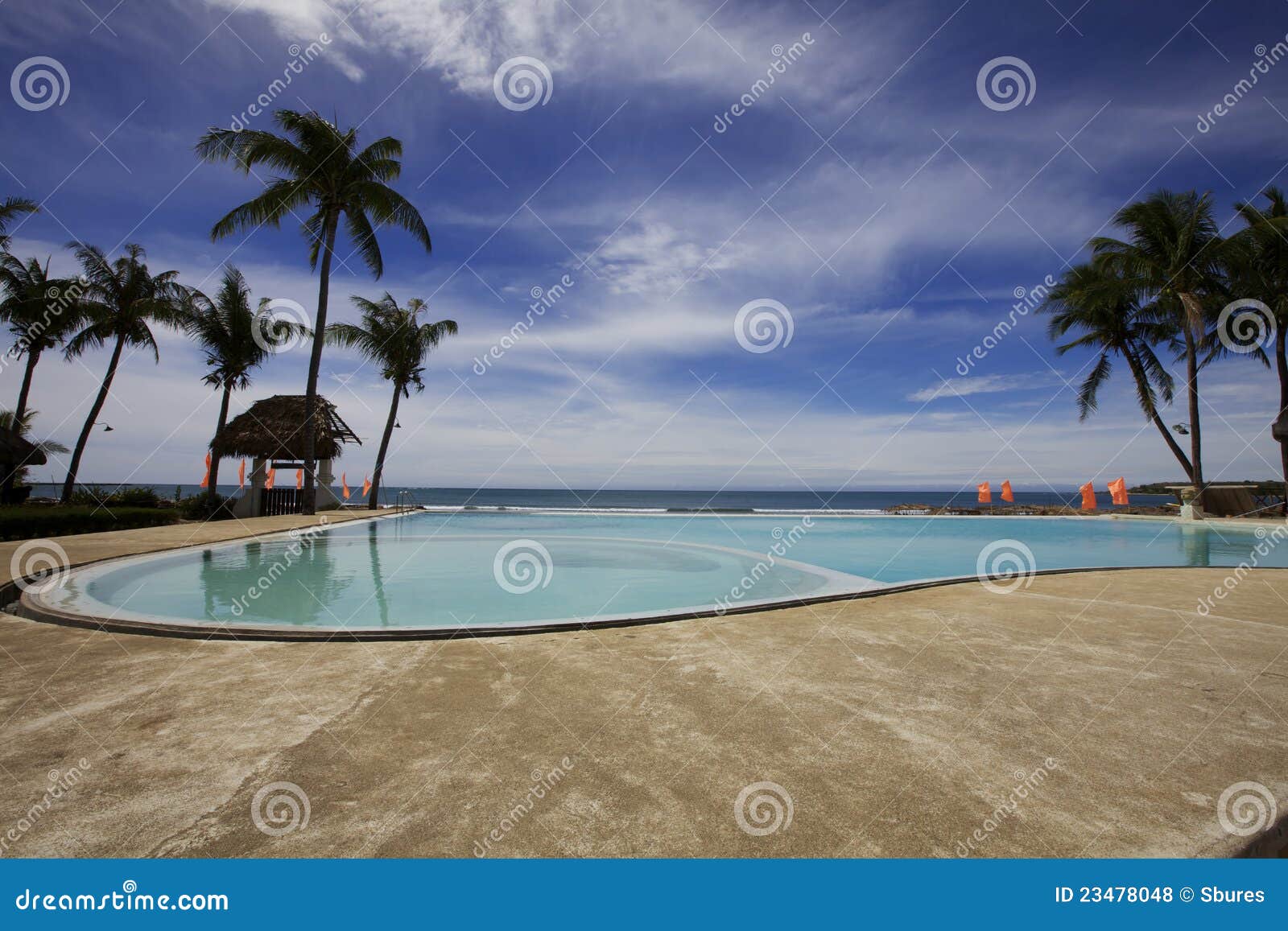 Resort Pool on Ocean stock photo. Image of leisure, landscape - 23478048