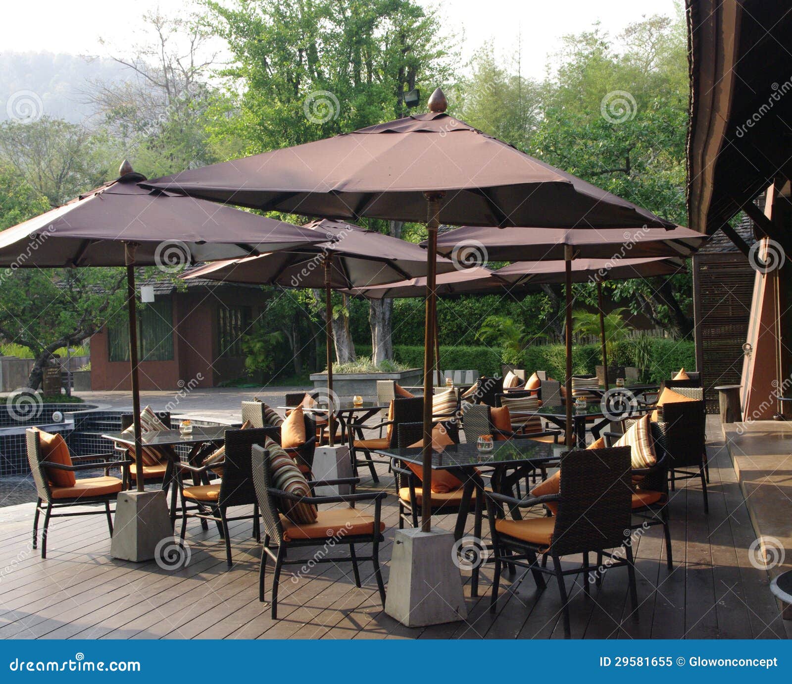 Beautiful Tropical Resort Restaurant Patio Stock Image - Image of ...