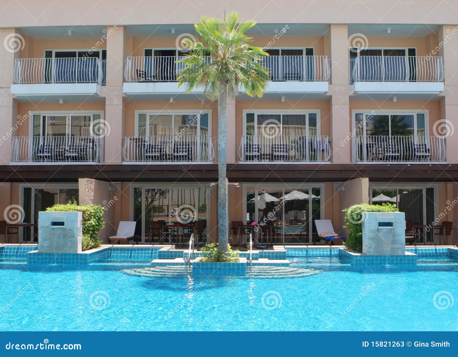 Resort swimming pool. stock image. Image of pretty, holiday - 15821263