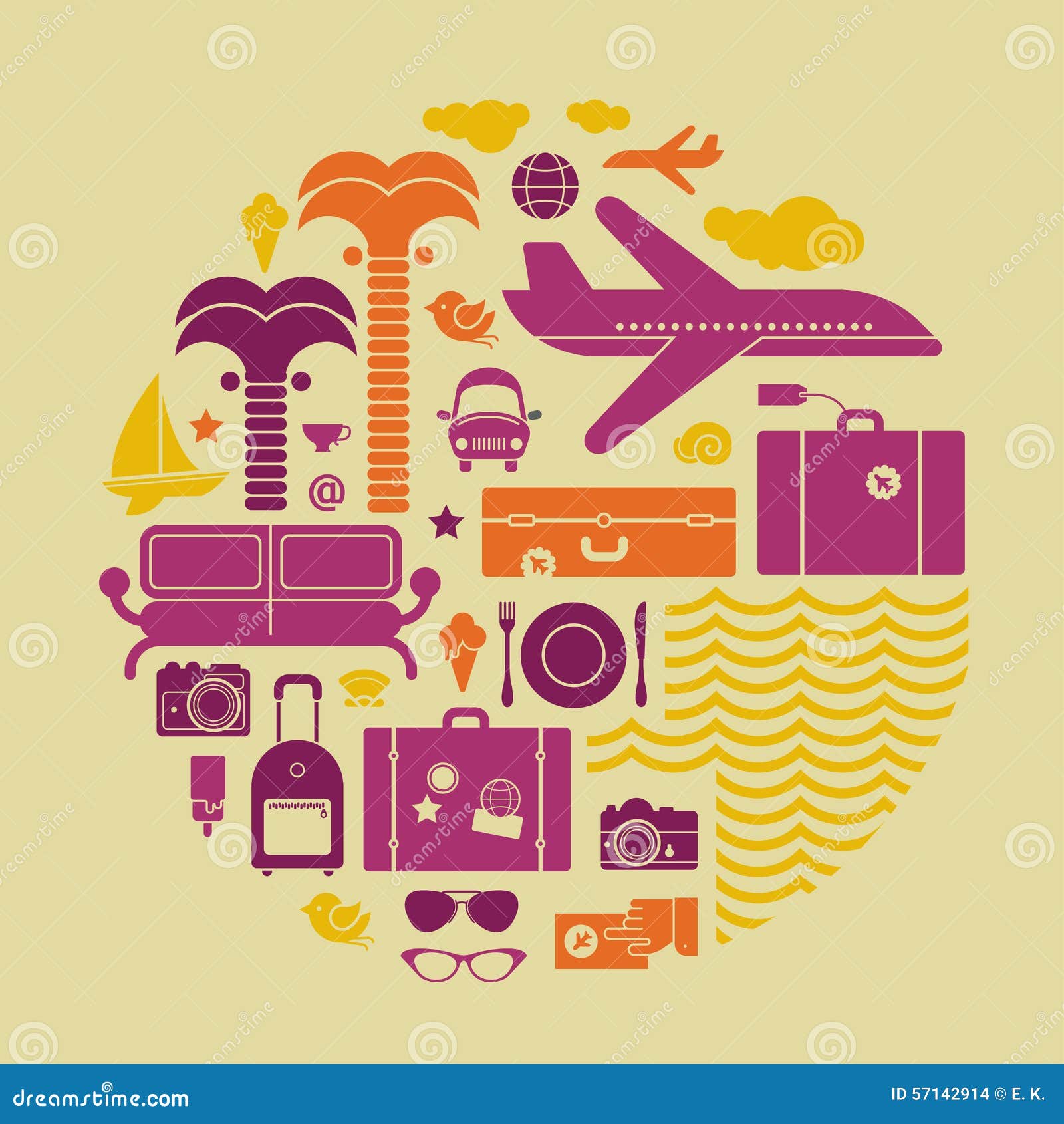 Resort symbols stock vector. Illustration of globe, star - 57142914