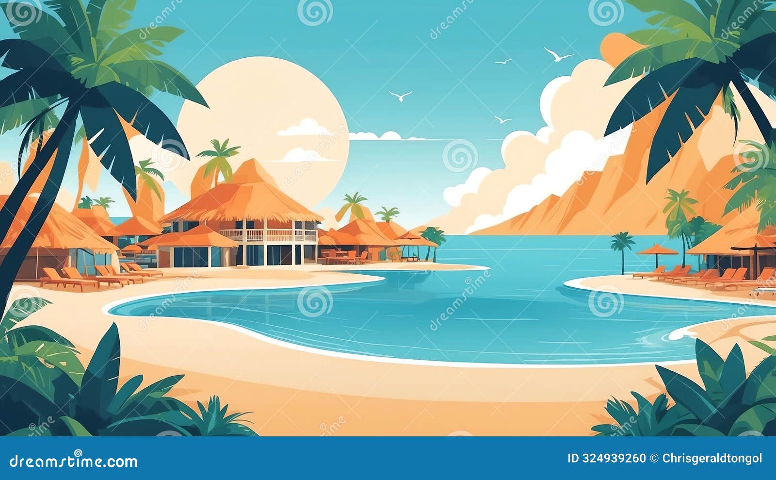 Resort Themed Wallpaper for Presentations and Offices Ai Generated ...