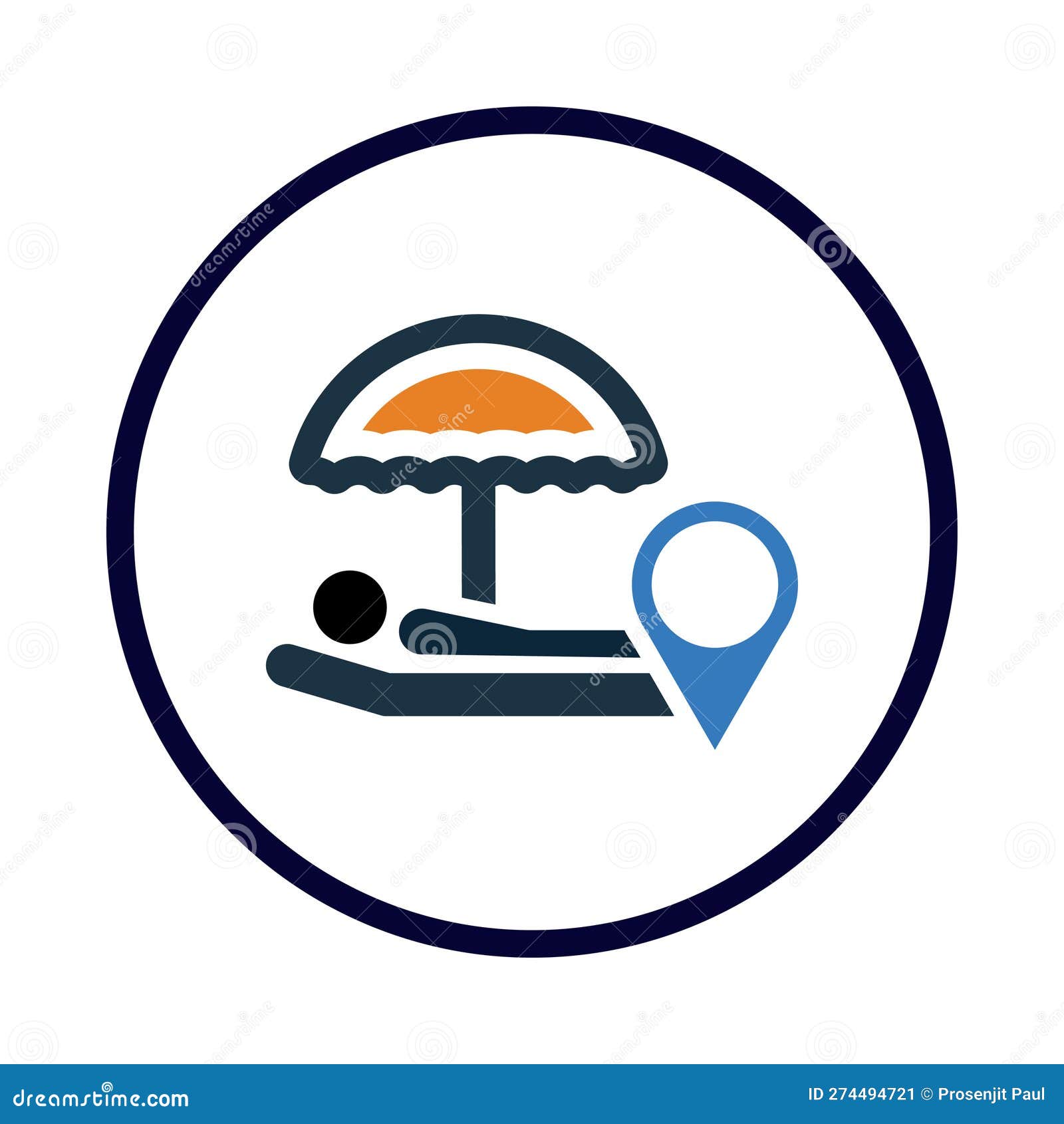 Resort, Umbrella, Location, Pin, Resort Location Icon Vector ...