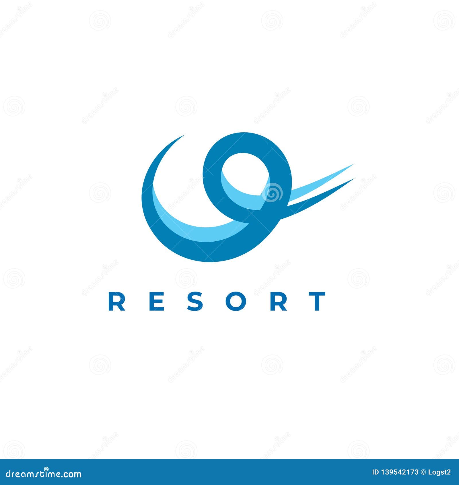 Resort Vector Logo. Wave Logo Stock Vector - Illustration of blue ...