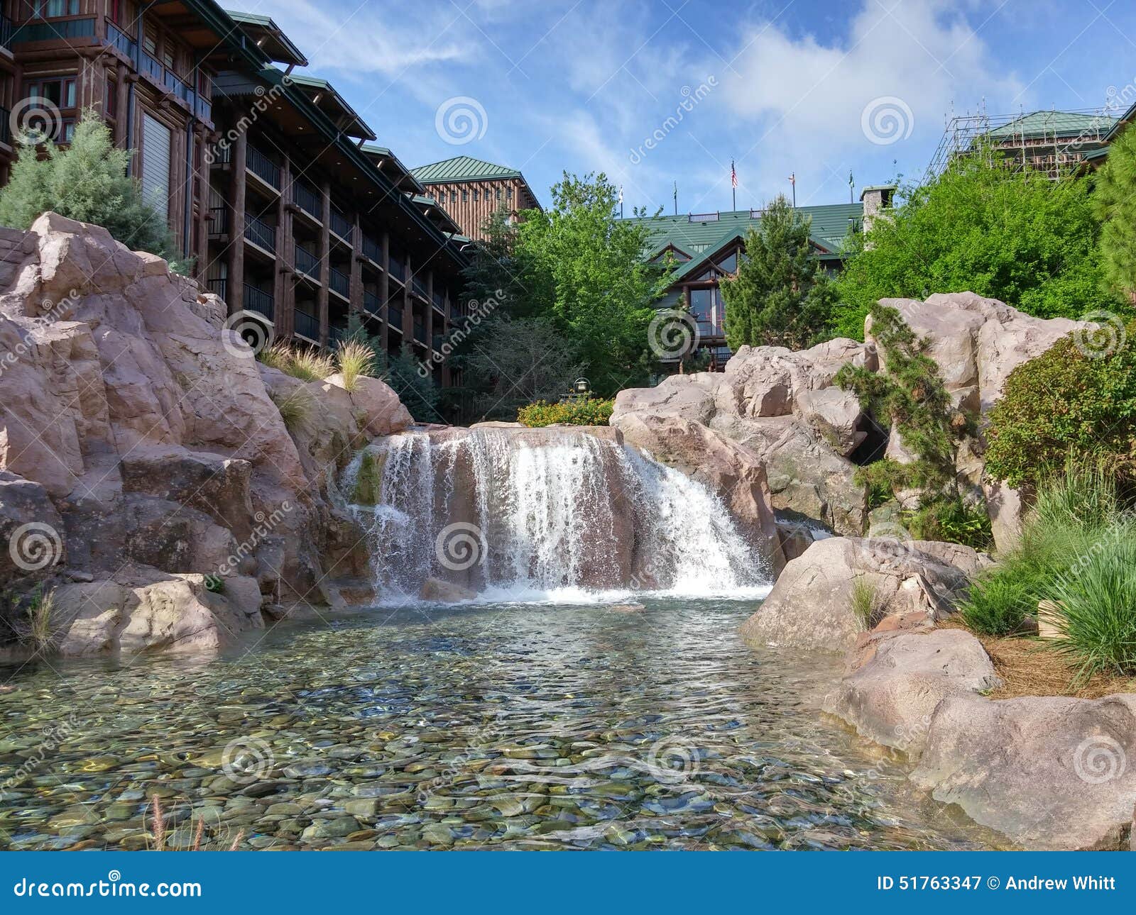 RESORT WATERFALL stock image. Image of rocks, resort - 51763347