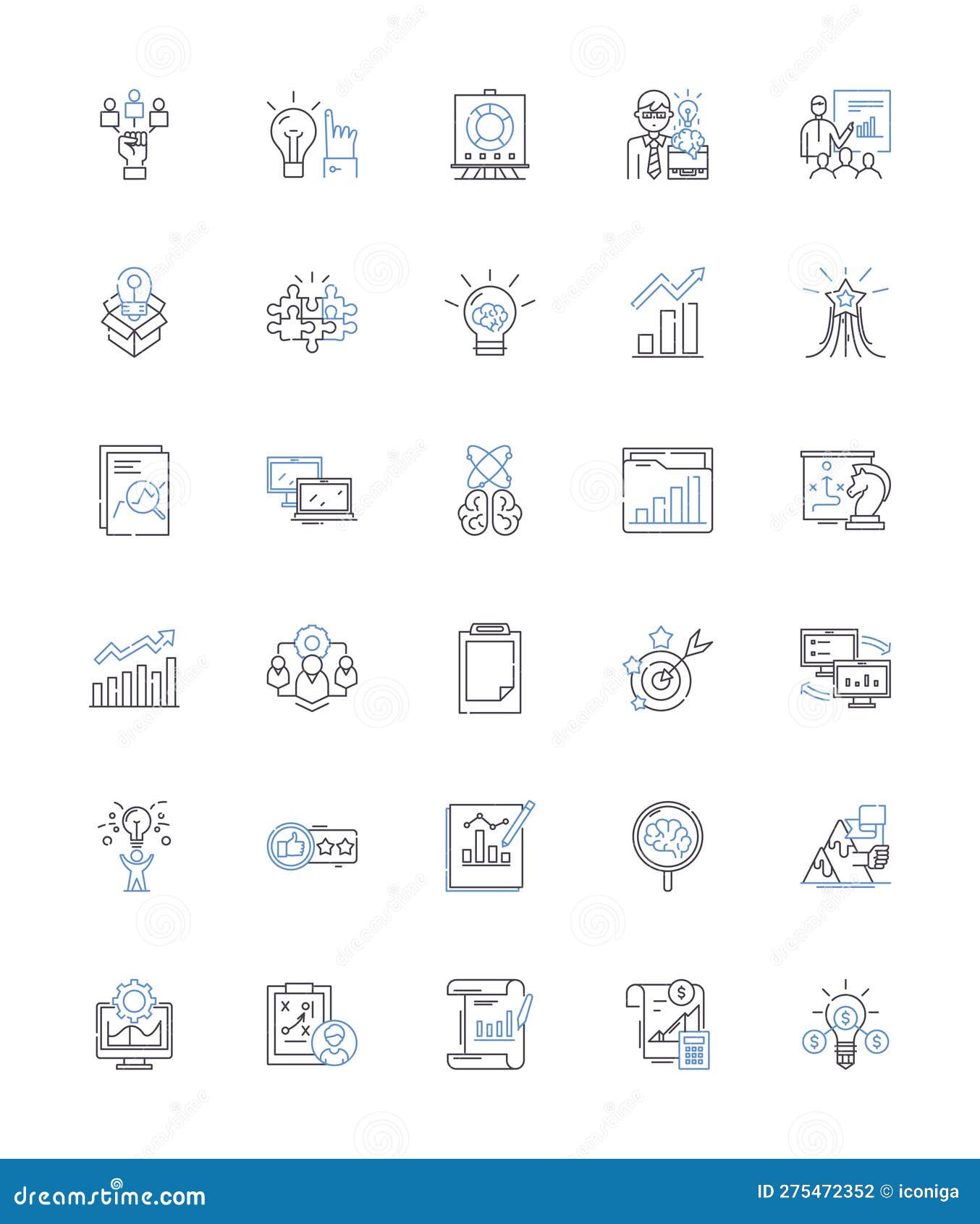 Resource Allocation Line Icons Collection Allocation Planning