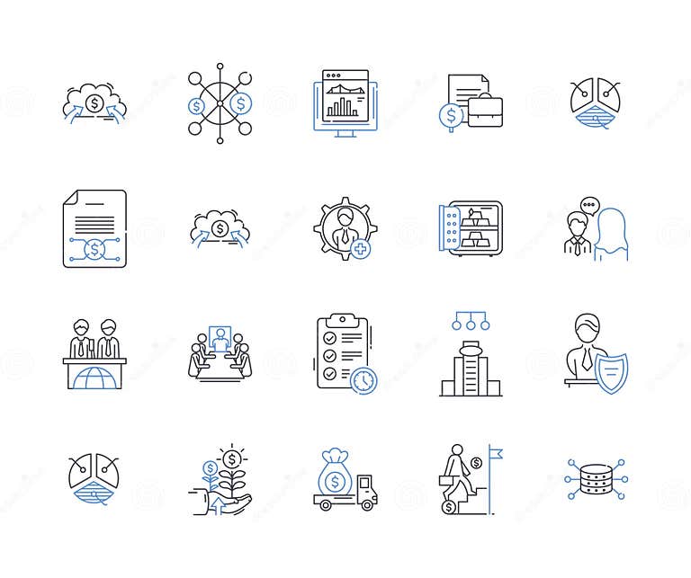 Resource Allocation Line Icons Collection Prioritization Optimization