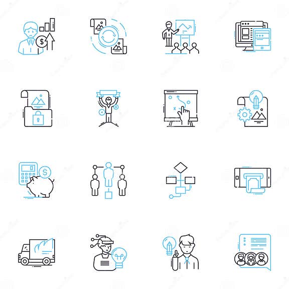 Resource Allocation Linear Icons Set. Allocation, Optimization, Planning, Efficiency ...