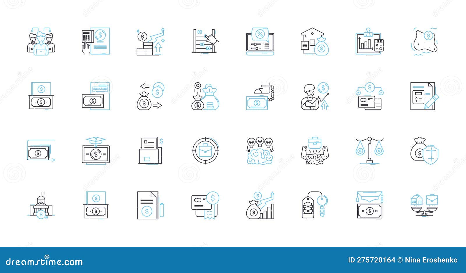 Resource Analysis Linear Icons Set Planning Evaluation