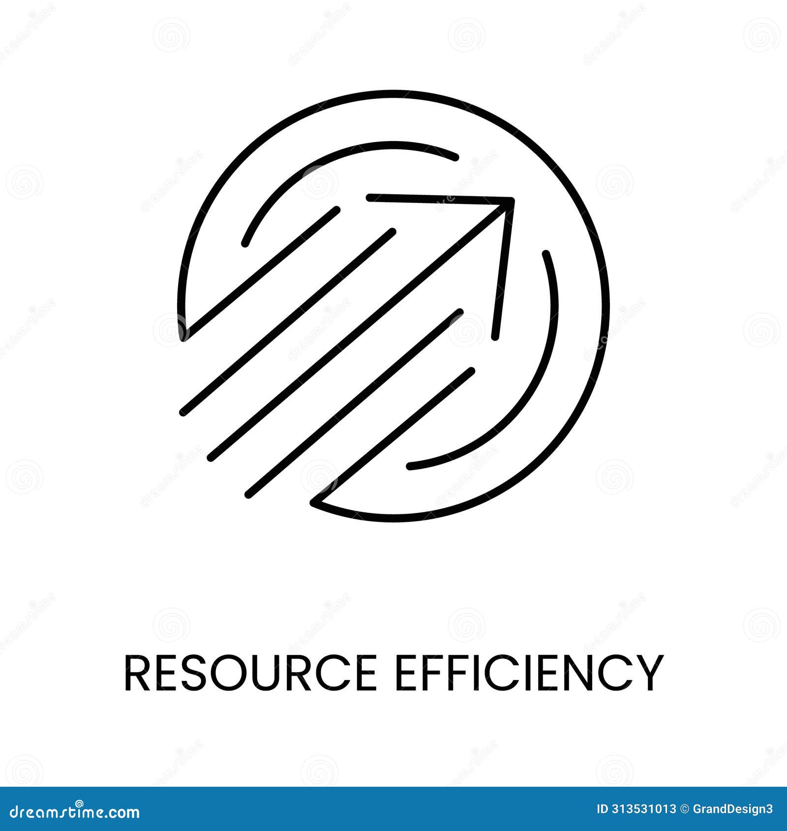 Resource Efficiency Vector Line Icon with Editable Stroke, for ...