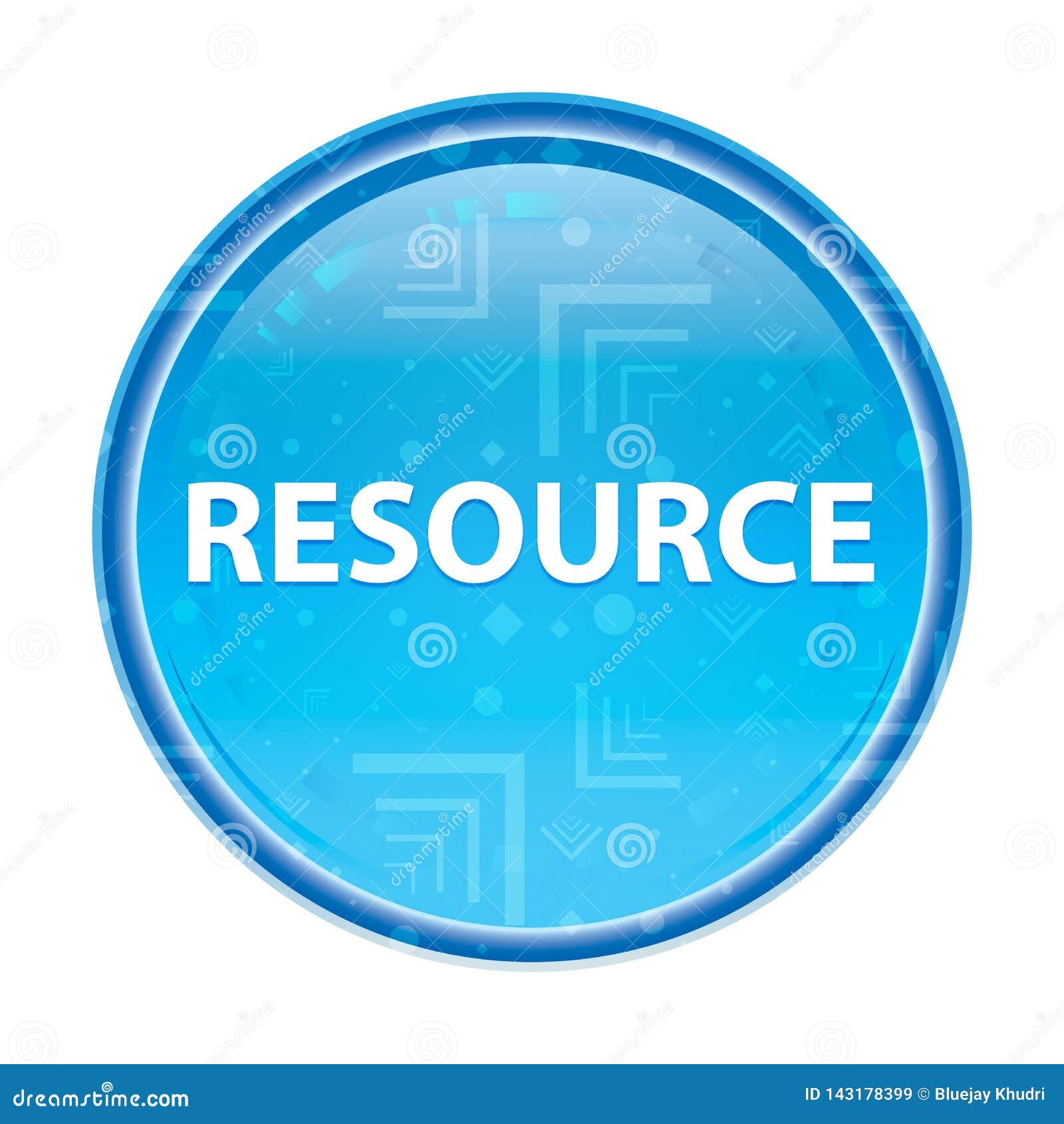 Resource Floral Blue Round Button Stock Illustration - Illustration of ...