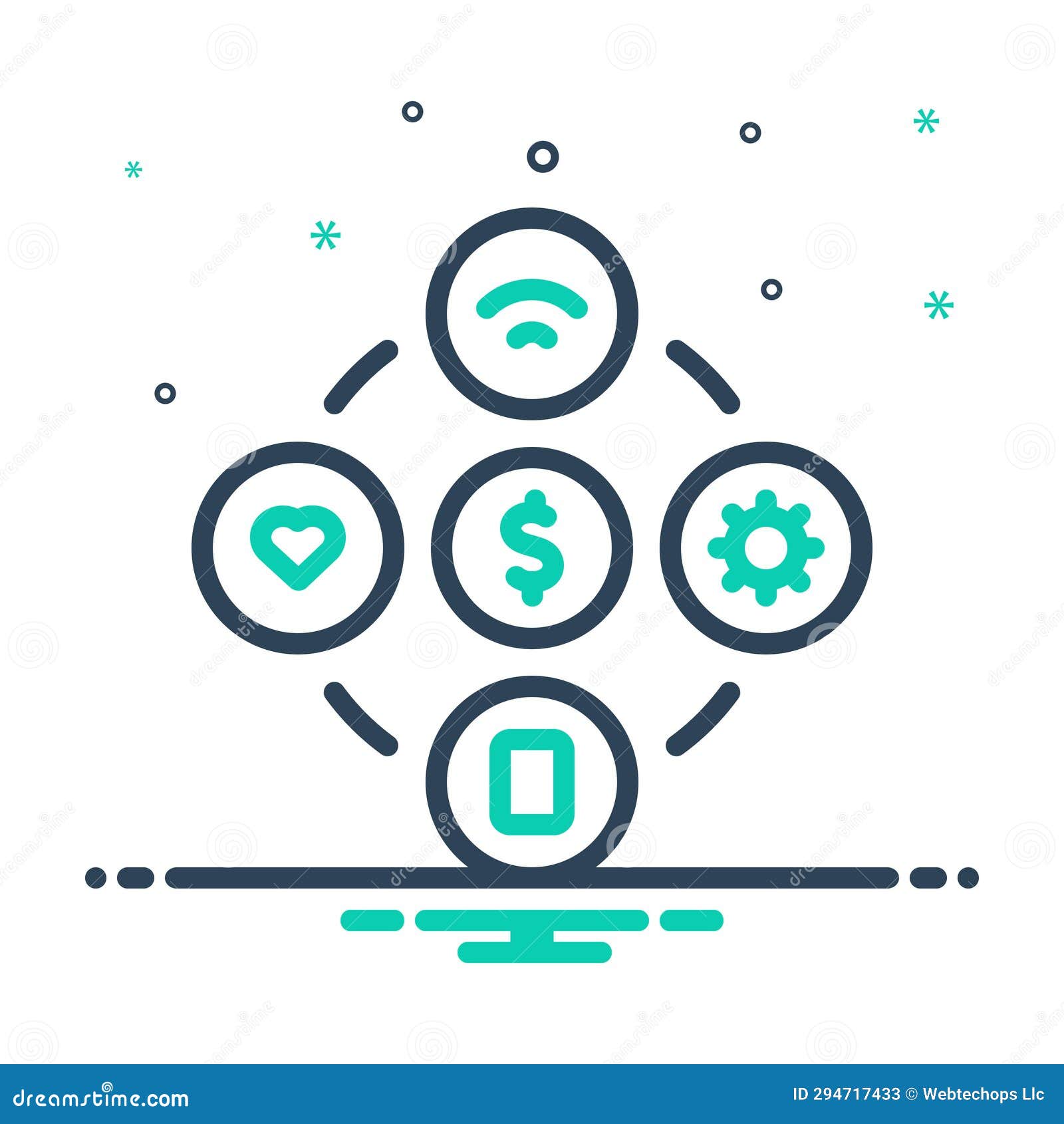 Mix Icon for Resource, Capital and Network Stock Vector - Illustration ...