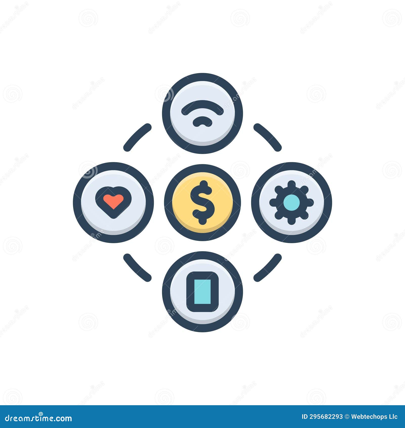 Color Illustration Icon for Resource, Source and Management Stock ...