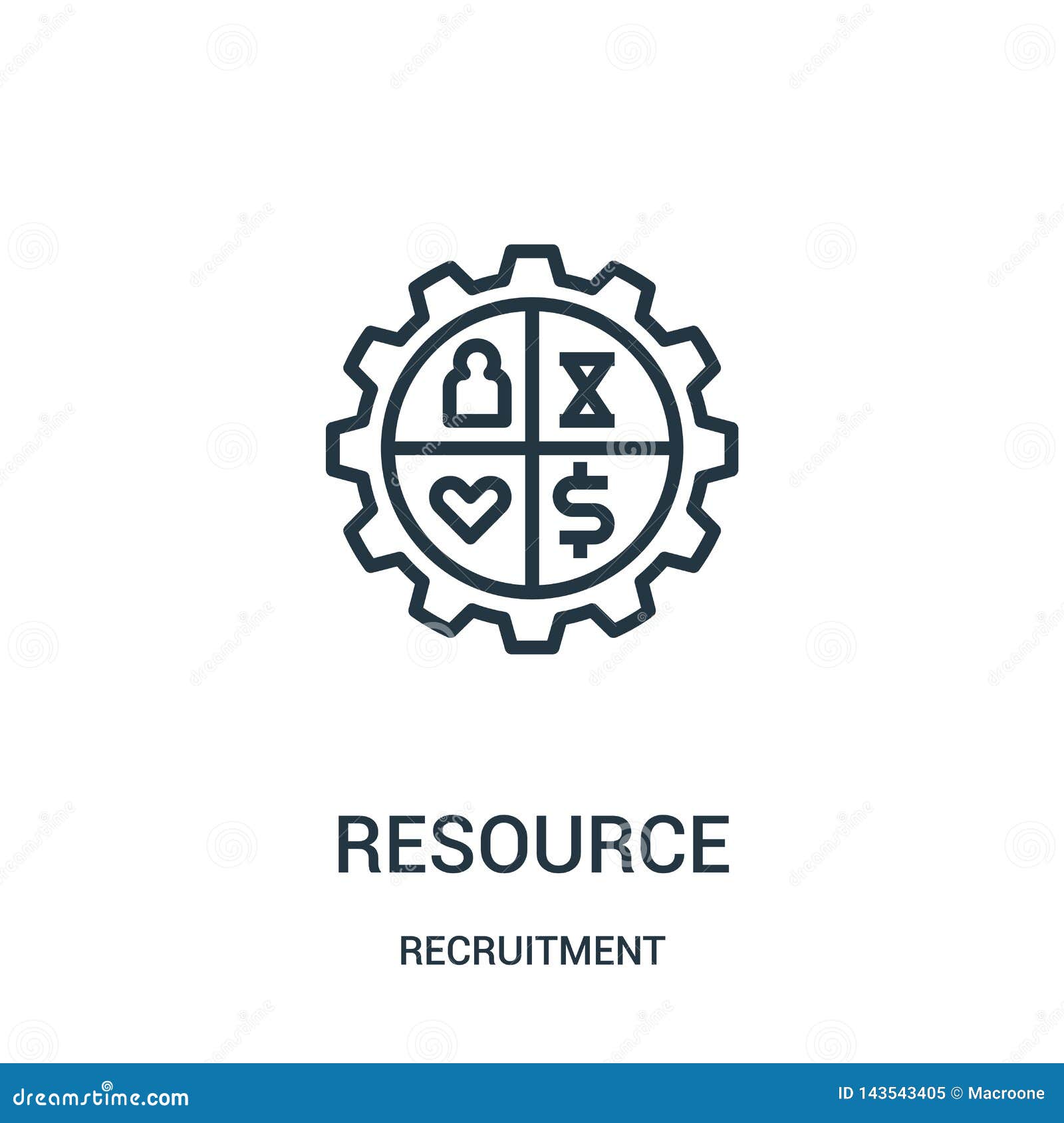 Resource Icon Vector from Recruitment Collection. Thin Line Resource ...