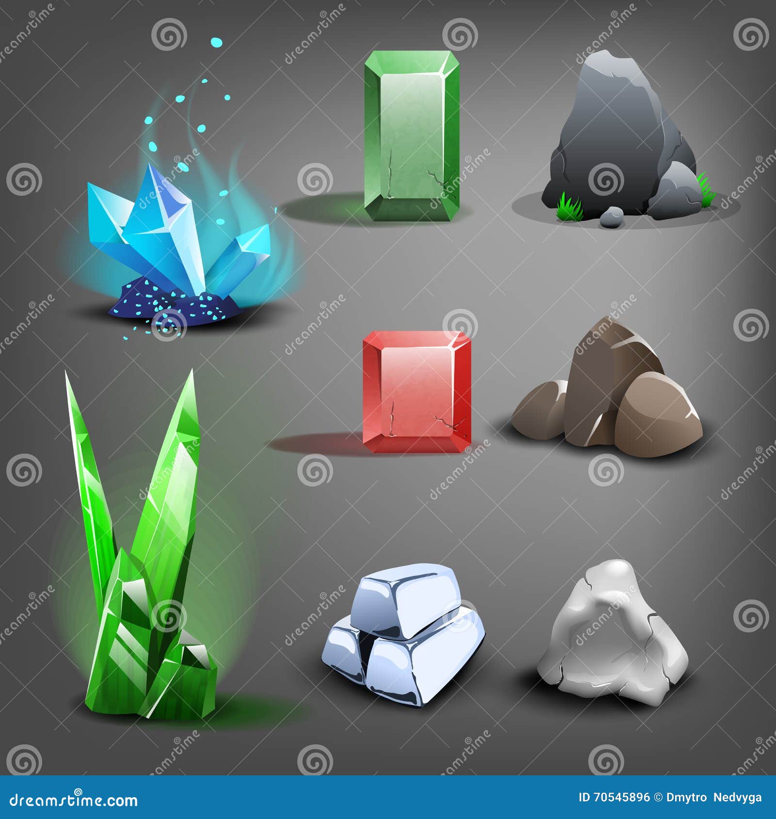 Resource icons for games. stock vector. Illustration of jewel - 70545896