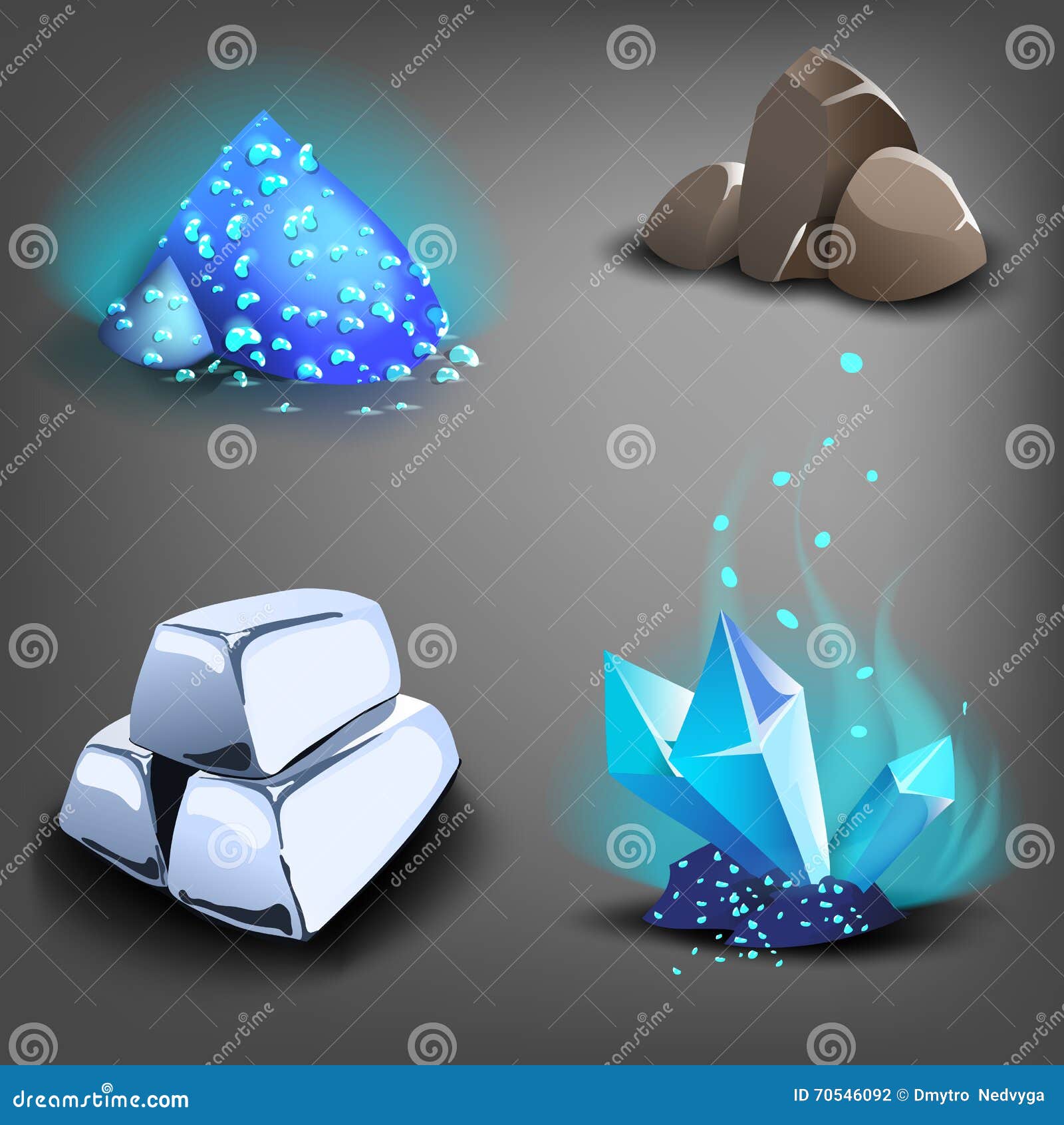 Resource icons for games. stock vector. Illustration of materials ...