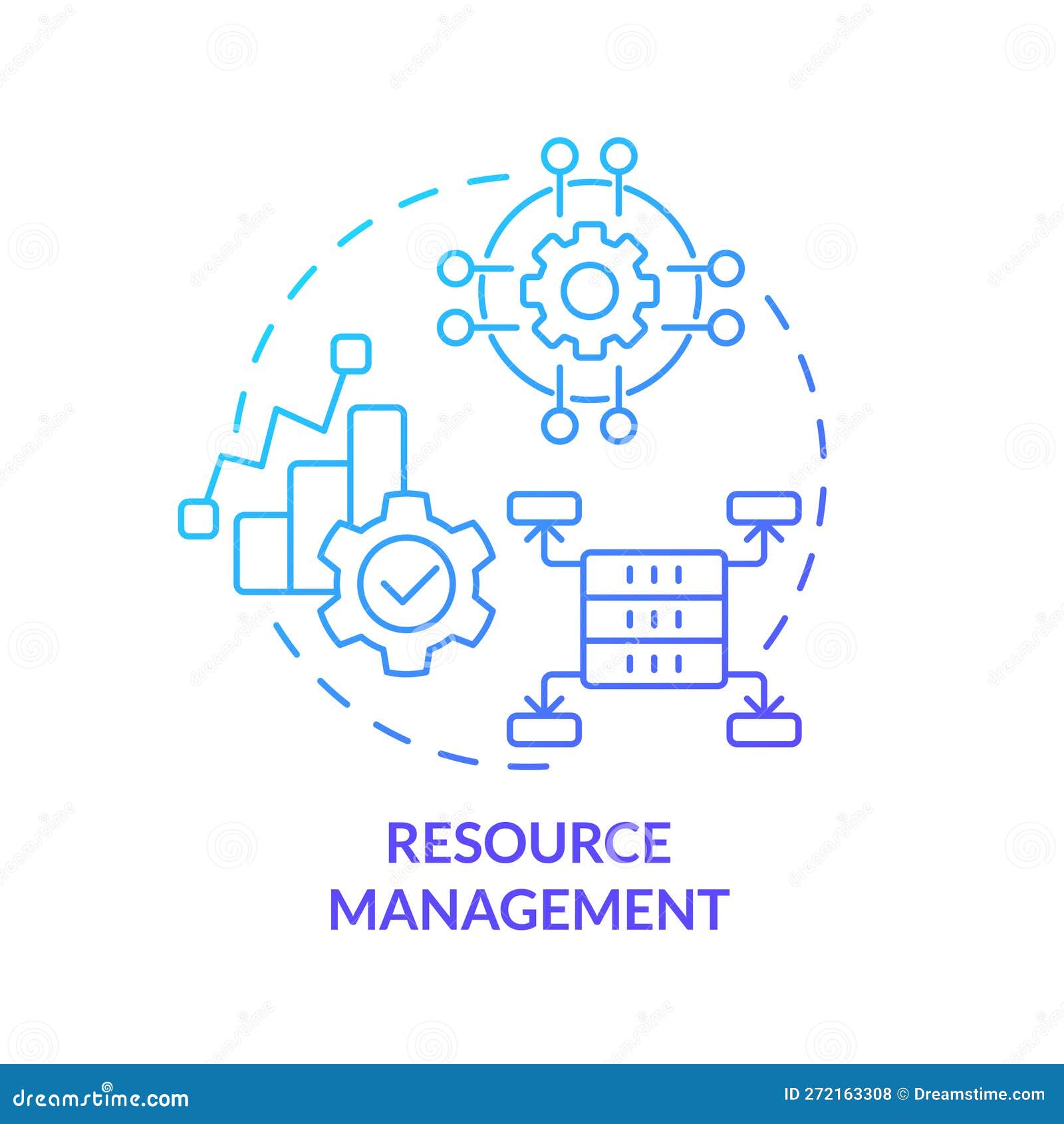 Resource Management Blue Gradient Concept Icon Stock Vector ...
