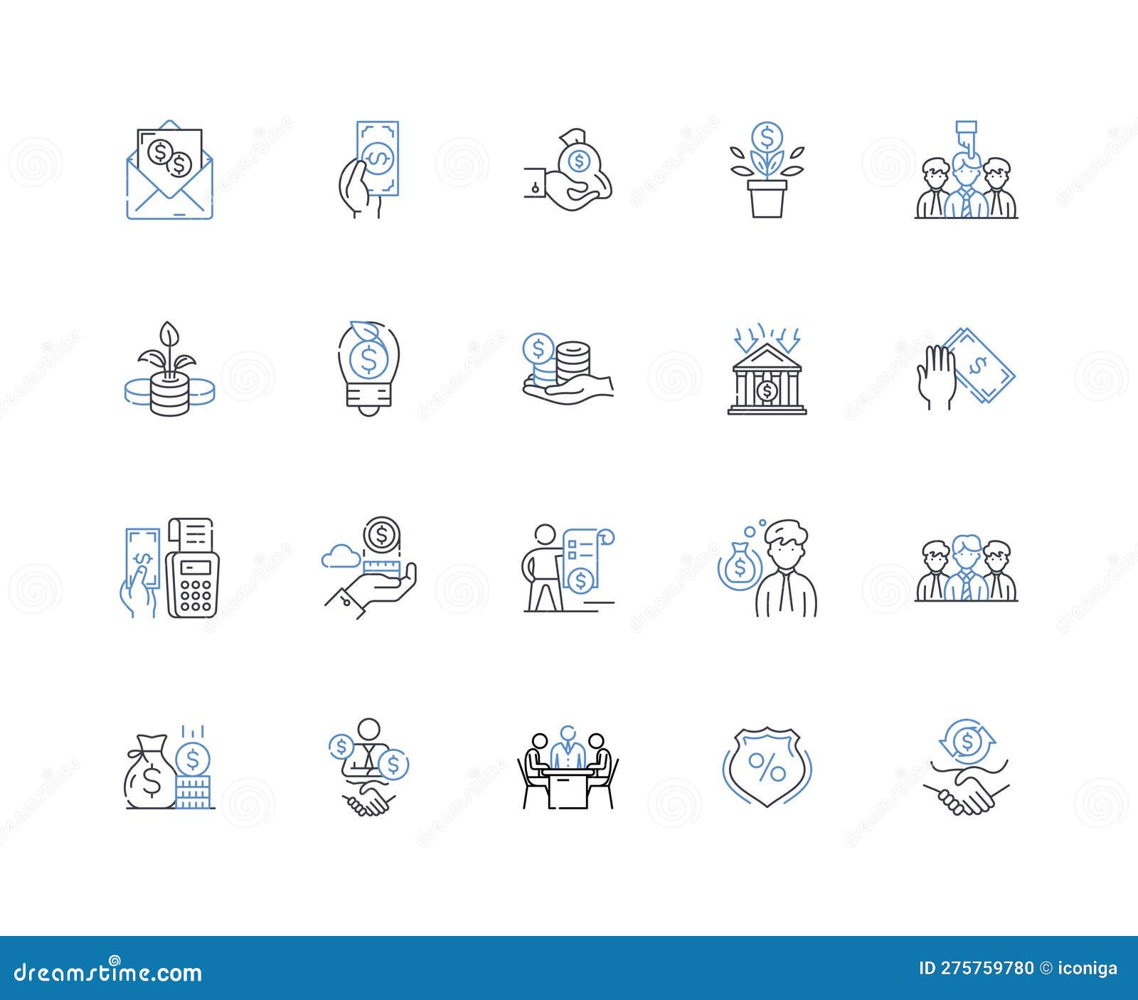 Resource Management Line Icons Collection Allocation Planning