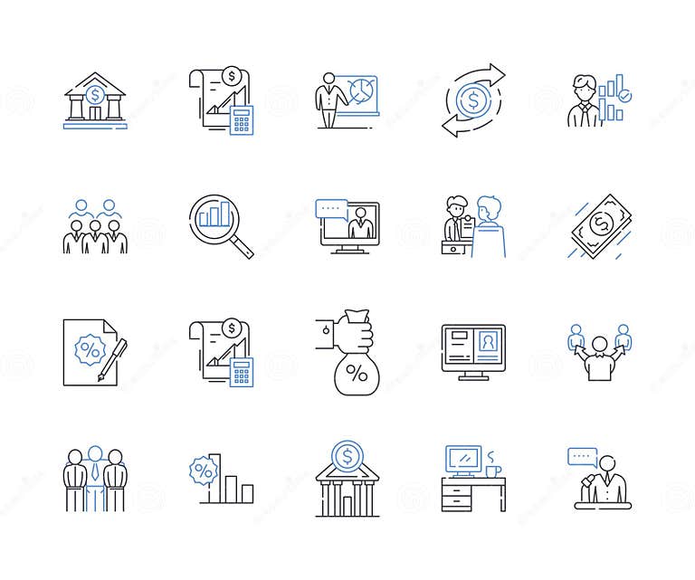 Resource Management Line Icons Collection. Allocation, Optimization ...