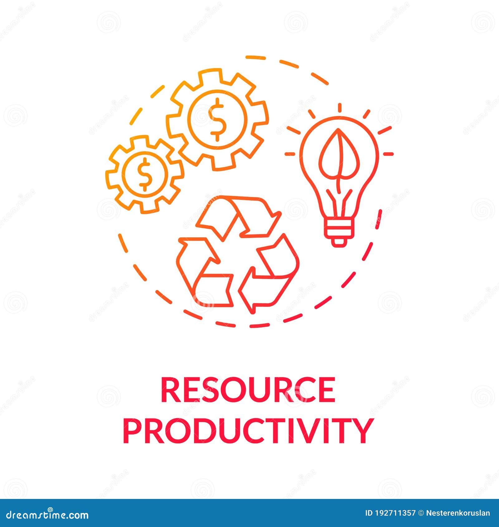 Resource Productivity Red Gradient Concept Icon Stock Vector ...
