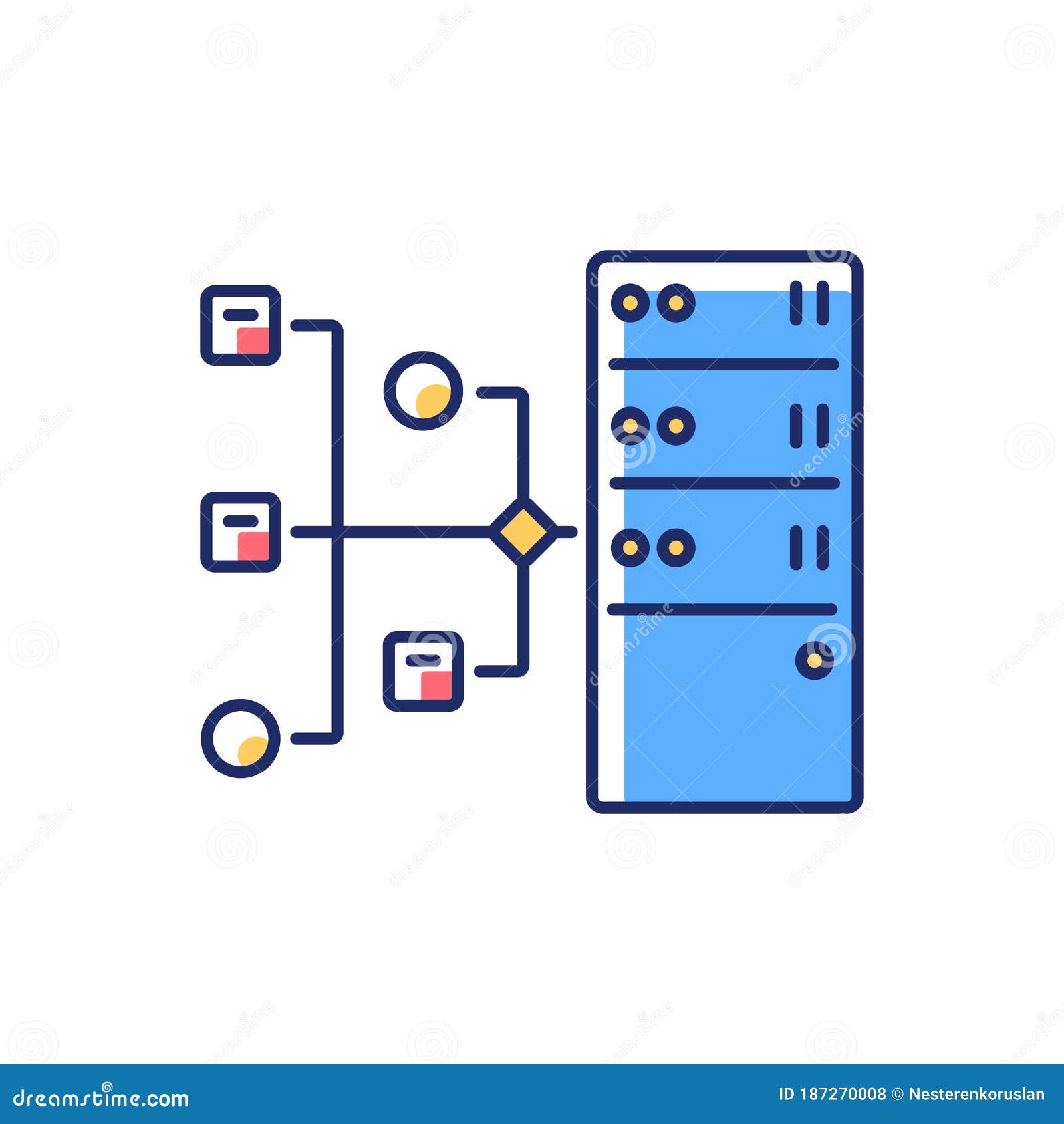 Resource Server RGB Color Icon Stock Vector - Illustration of data ...
