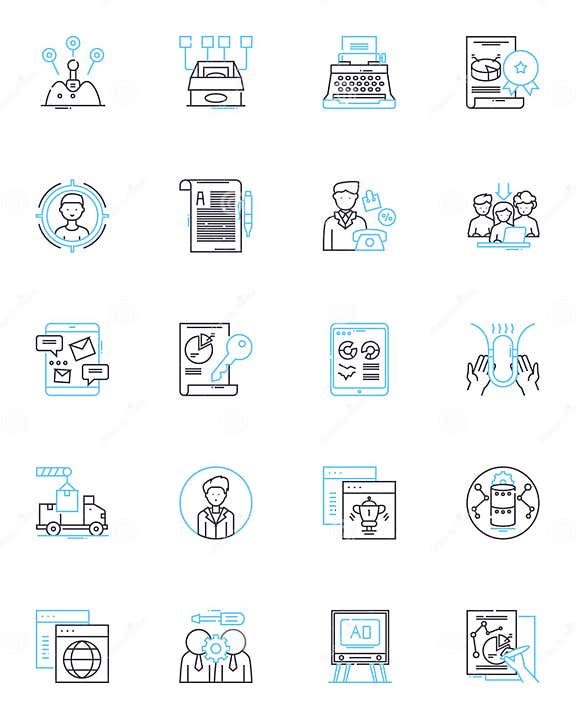 Resource Strategy Linear Icons Set. Alignment, Agility, Allocation , Analytics , Benchmarking ...