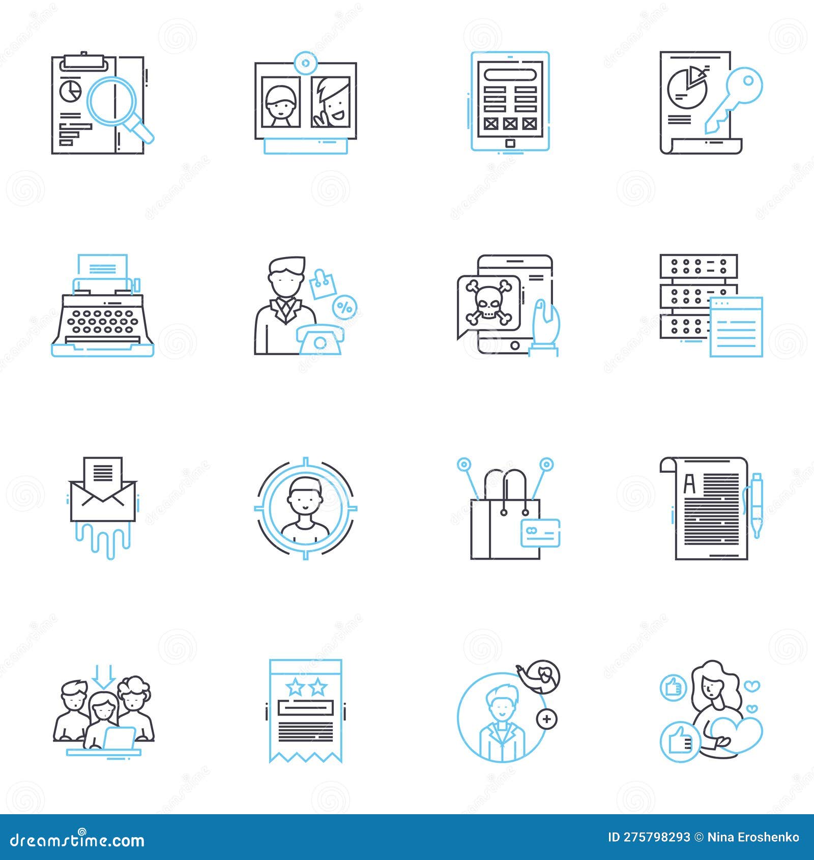 Resource Strategy Linear Icons Set. Alignment, Agility, Allocation ...