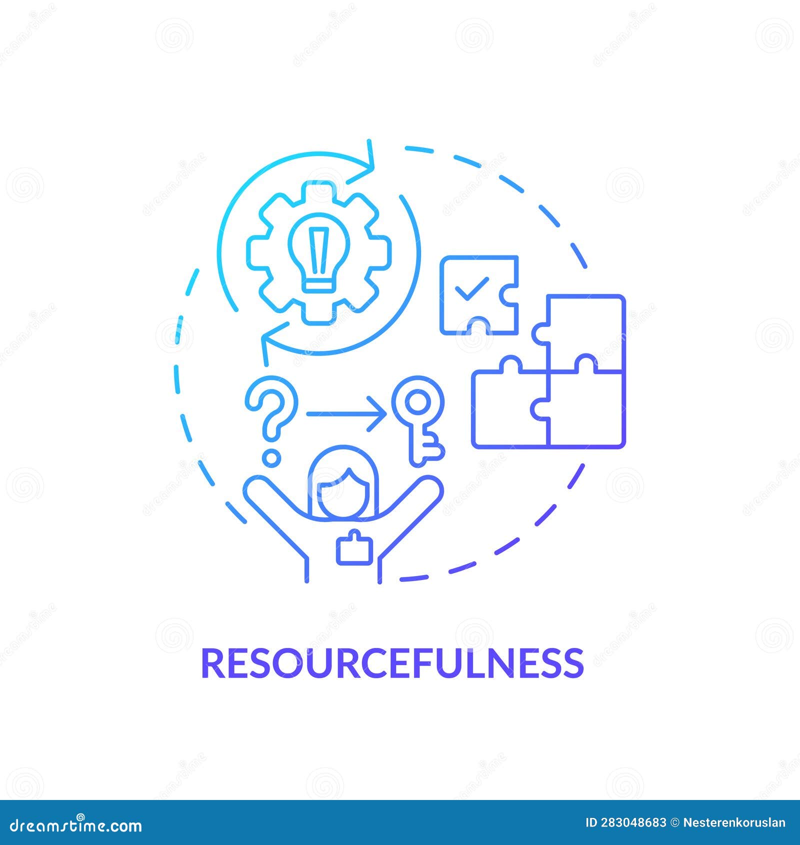 Resourcefulness Blue Gradient Concept Icon Stock Vector - Illustration ...