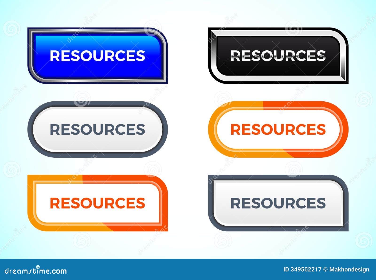 Resources Button Set of Different Shapes and Colors. Suitable for ...
