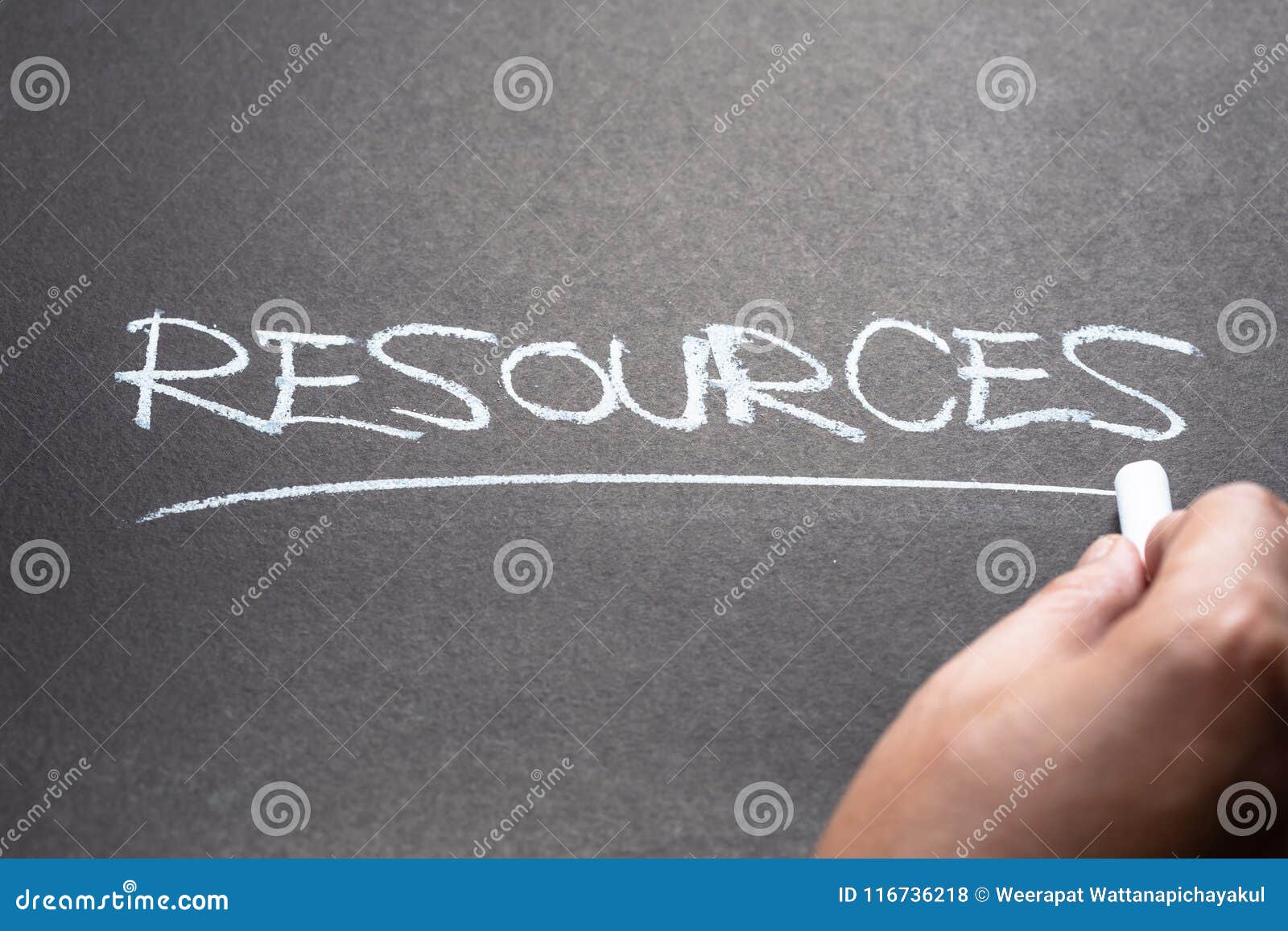 Resources on Chalkboard stock photo. Image of budget - 116736218