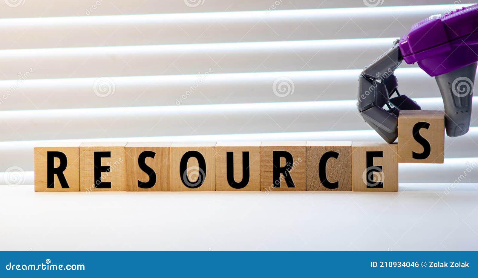 Resources Sign on a Wooden Table in an Office Stock Photo - Image of ...
