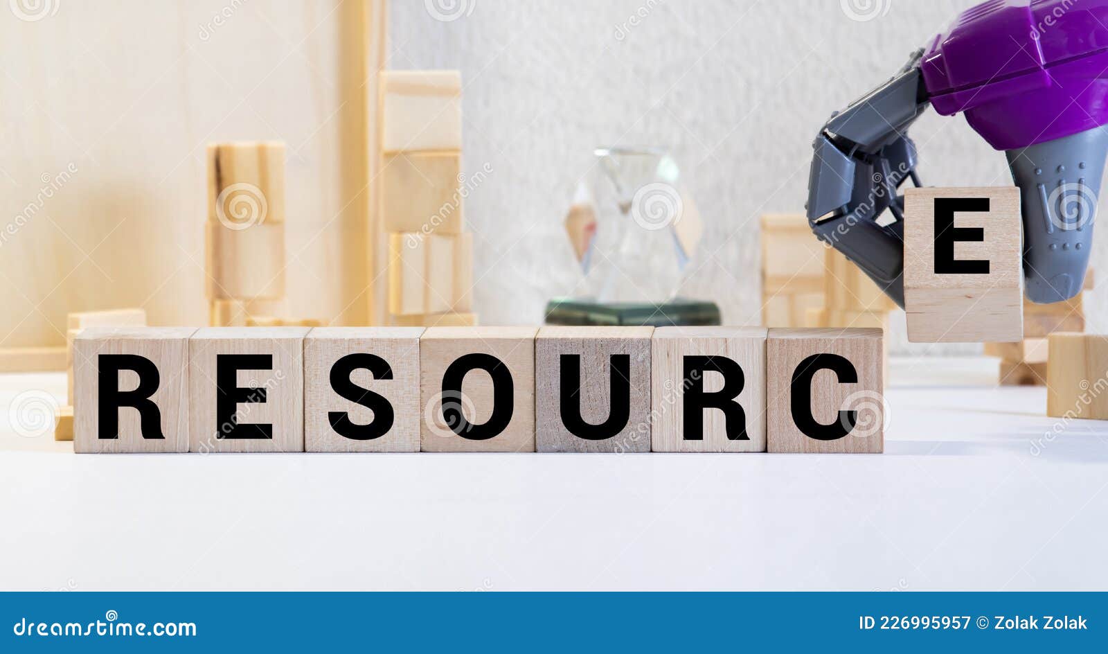 Resources Sign on a Wooden Table in an Office Stock Image - Image of ...