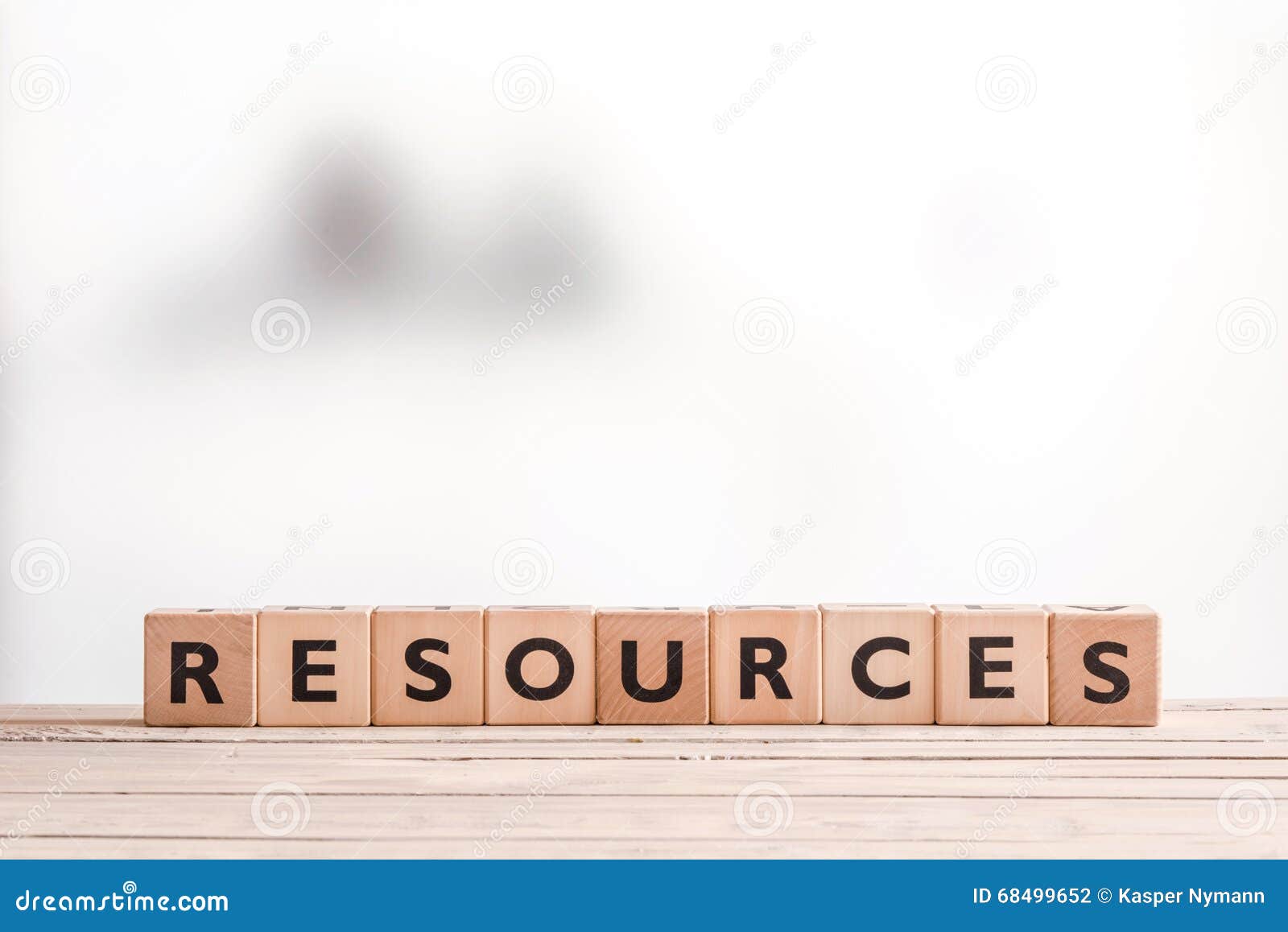Resources Sign on a Wooden Table Stock Photo - Image of department ...
