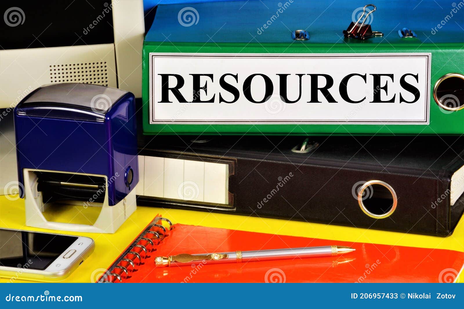 Resources. Text Label on the Registrar`s Folder Stock Image - Image of ...