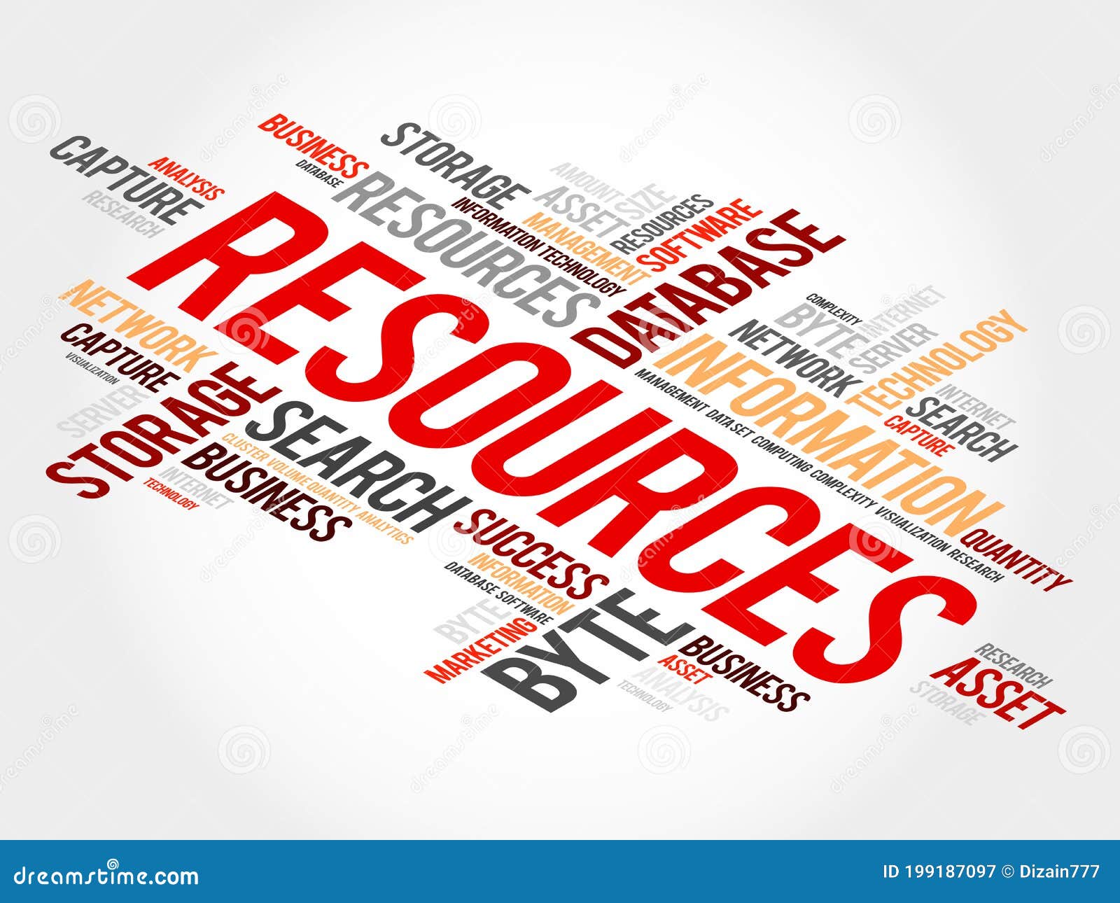 Resources word cloud stock illustration. Illustration of mail - 199187097