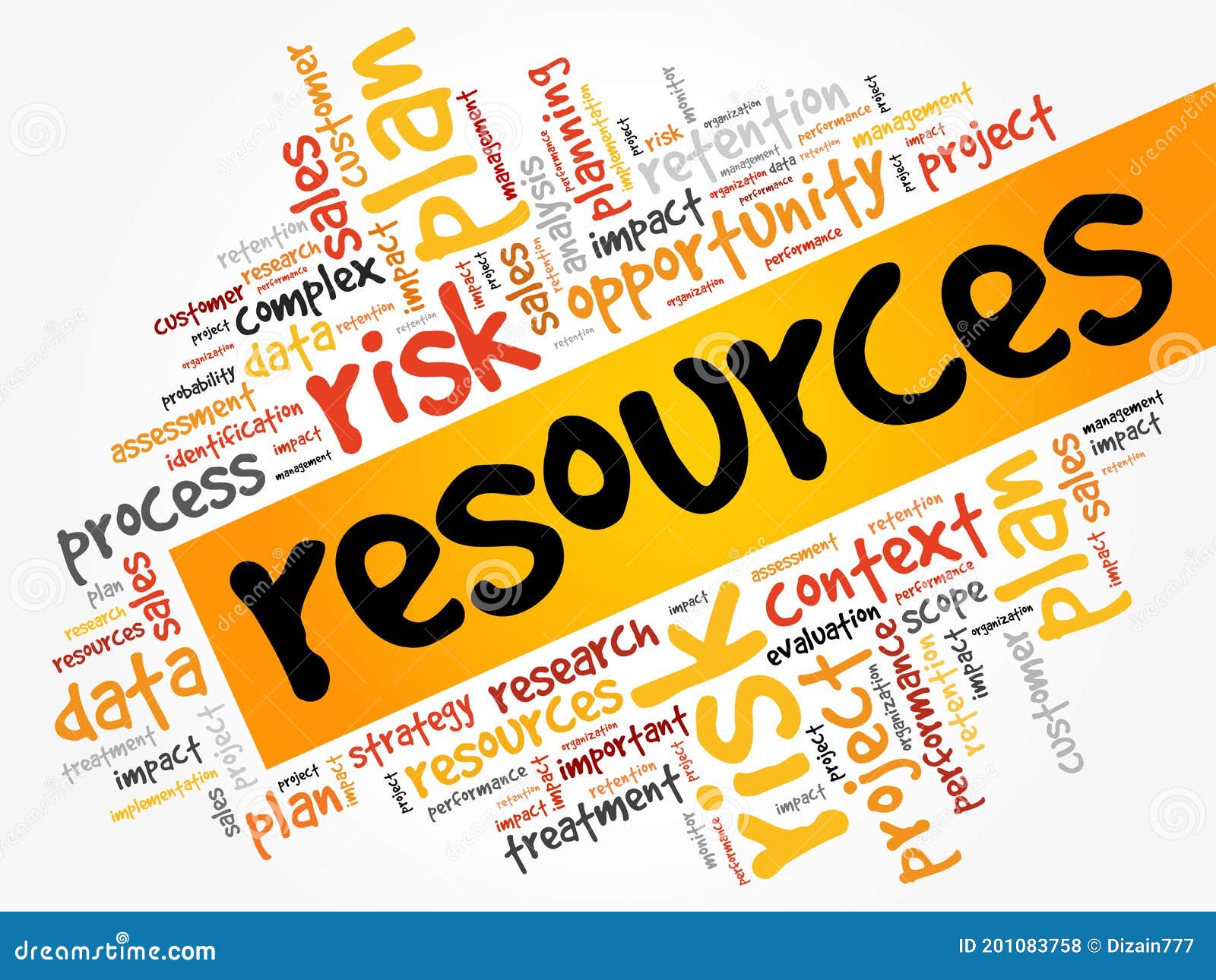 RESOURCES word cloud stock illustration. Illustration of information ...