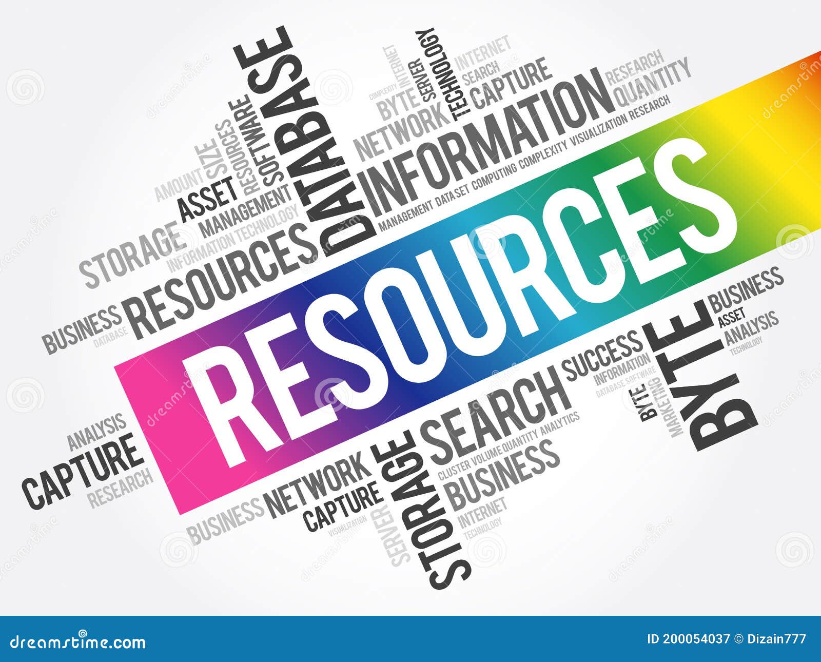 Resources Word Cloud Collage Stock Illustration - Illustration of media ...