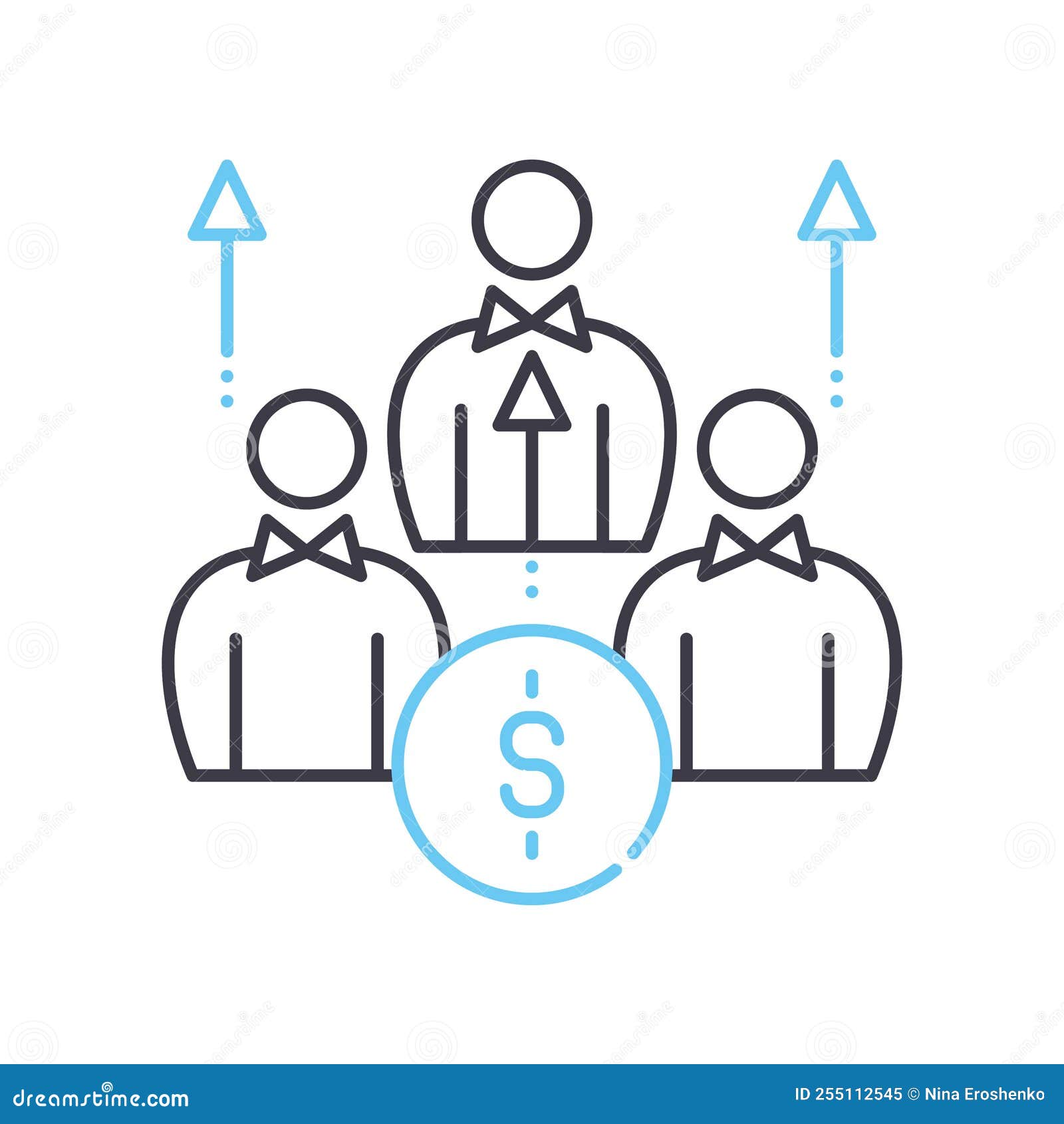 Resourse Allocation Line Icon, Outline Symbol, Vector Illustration ...