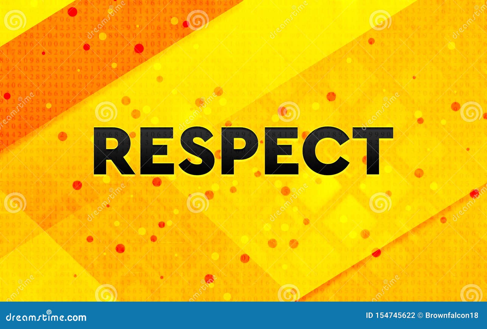 Respect Abstract Digital Banner Yellow Background Stock Illustration ...
