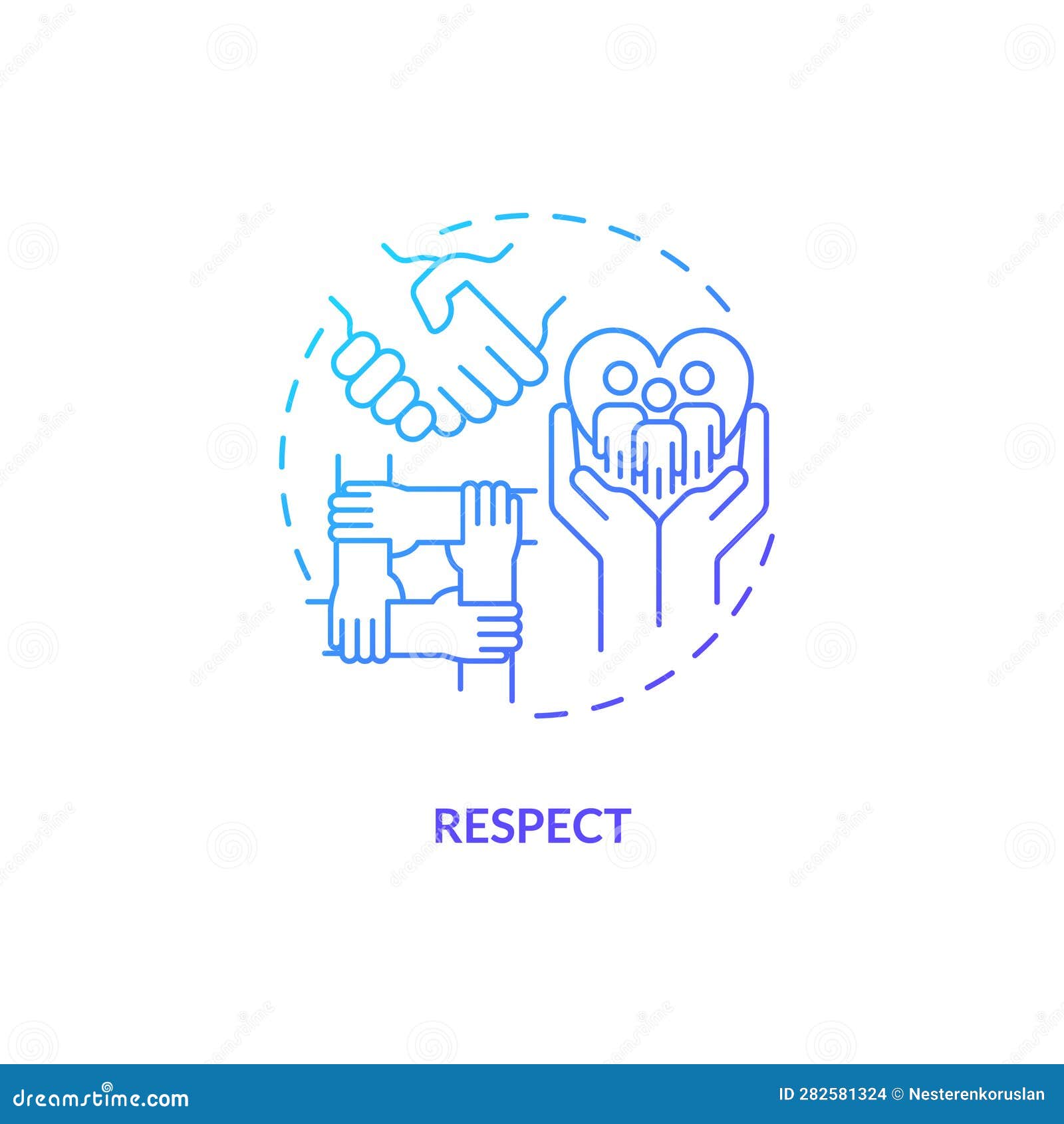 Respect Blue Gradient Concept Icon Stock Vector - Illustration of ...