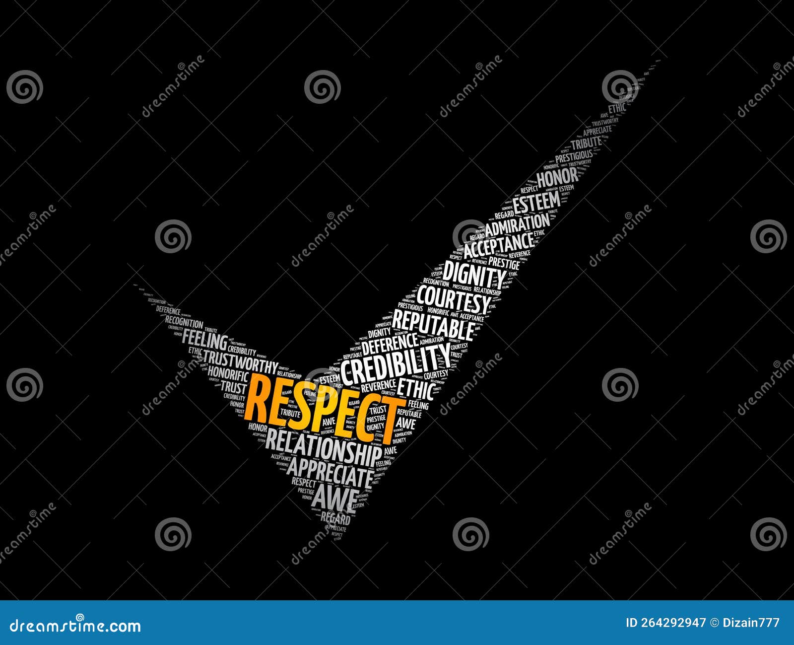 Respect Check Mark Word Cloud Collage, Concept Background Stock ...